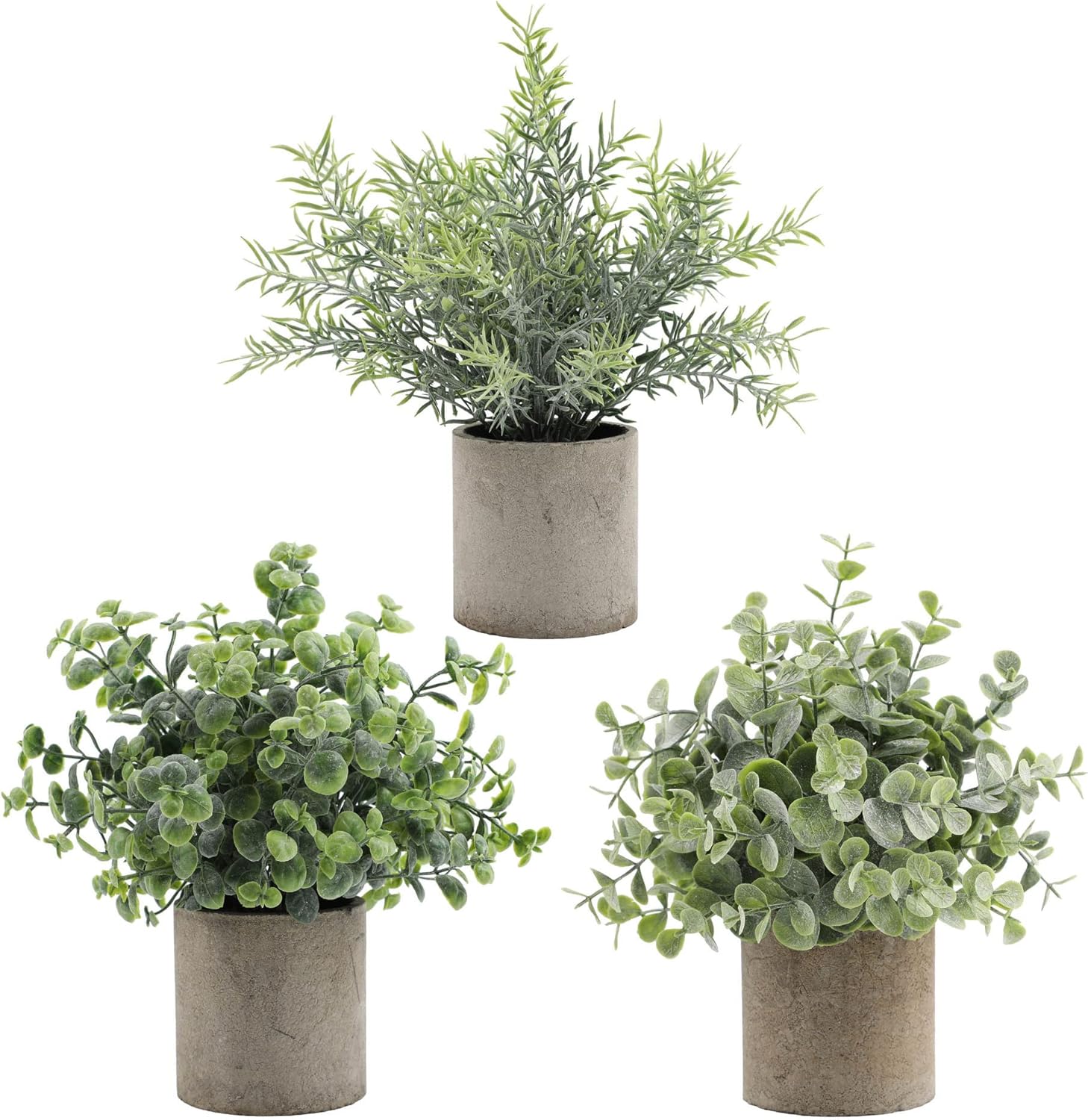 Lacusmall Lot de 3 Fleurs artificielles en Pot - Plantes artificielles ...