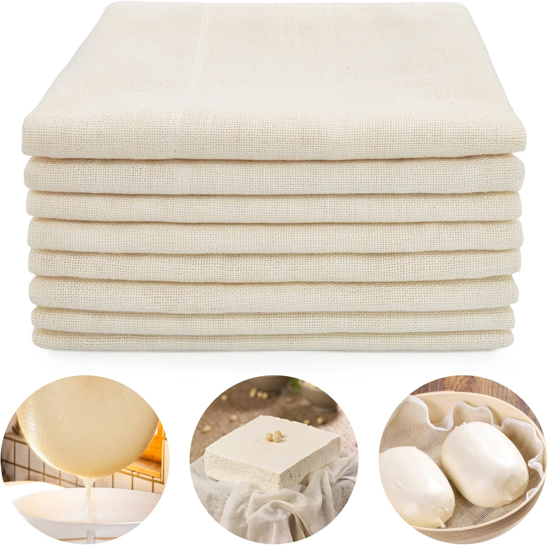 4 Stück Passiertuch, 50x50 CM Käsetuch Feinmaschig Seihtuch Dichtegrad ...