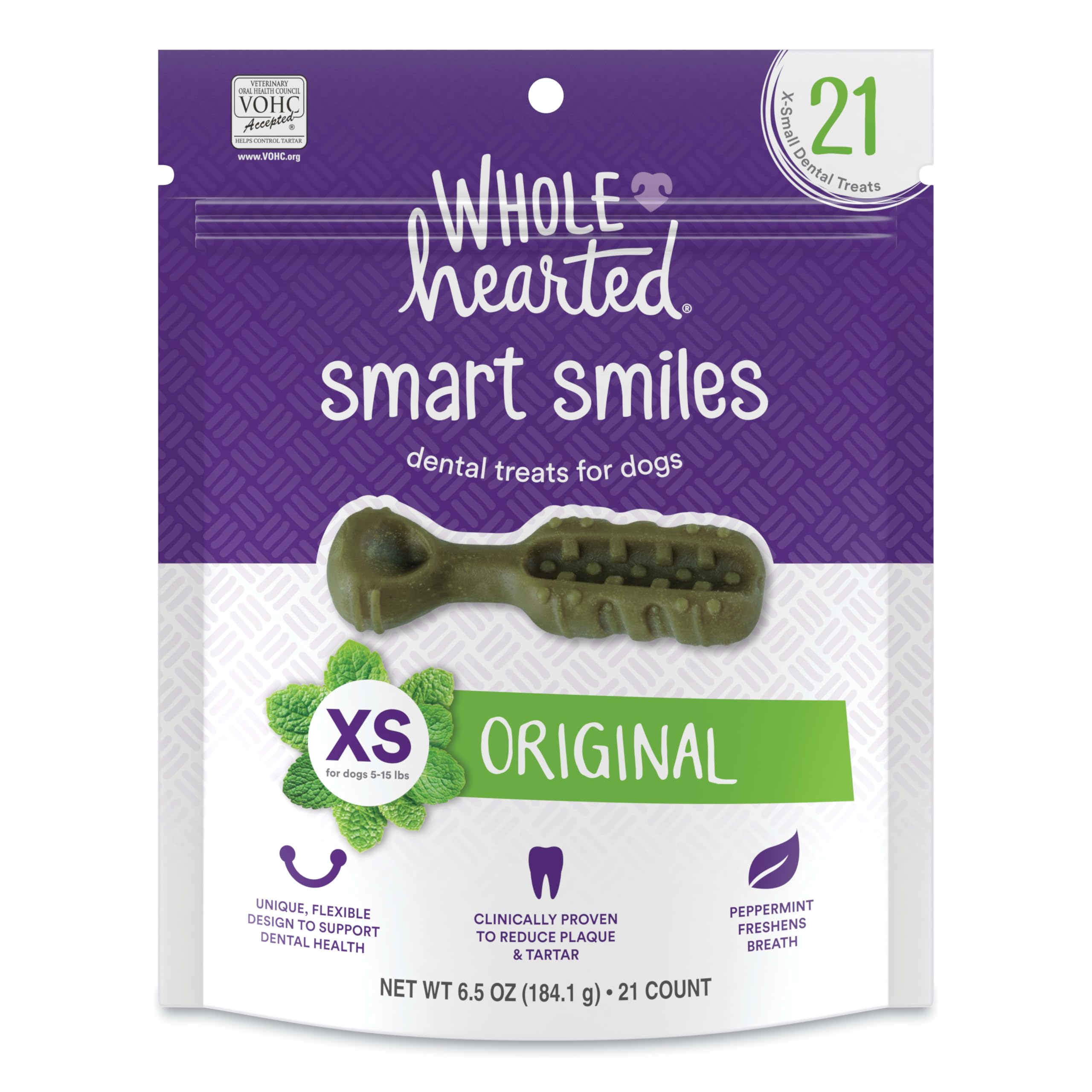 Amazon.com : WholeHearted Smart Smiles Original Flavor Dog Treats 6.5 ...