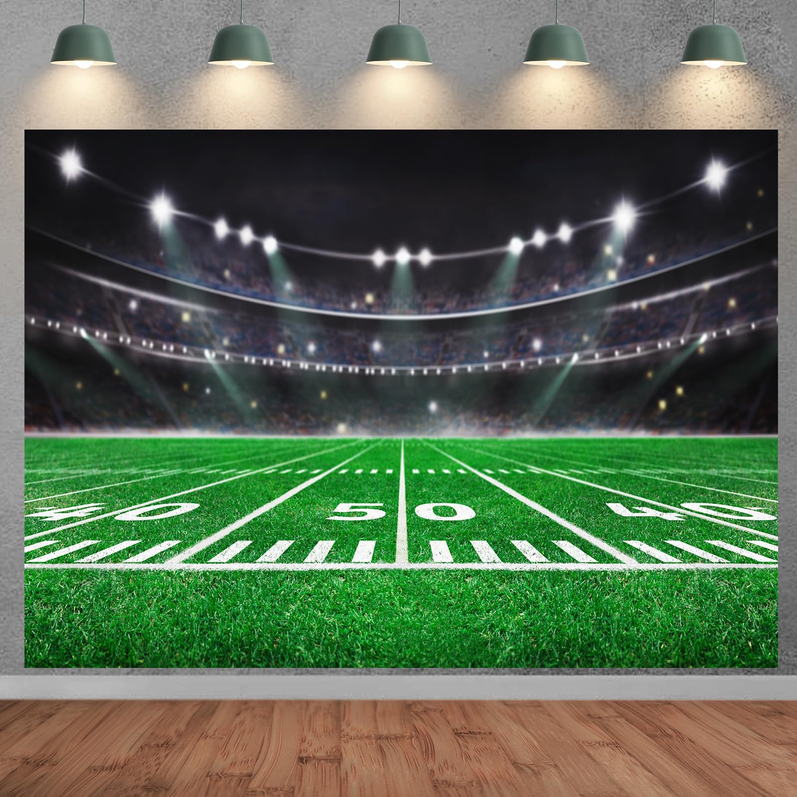 Amazon.com : American Football Field Backdrop Fifty Yard Line Number ...