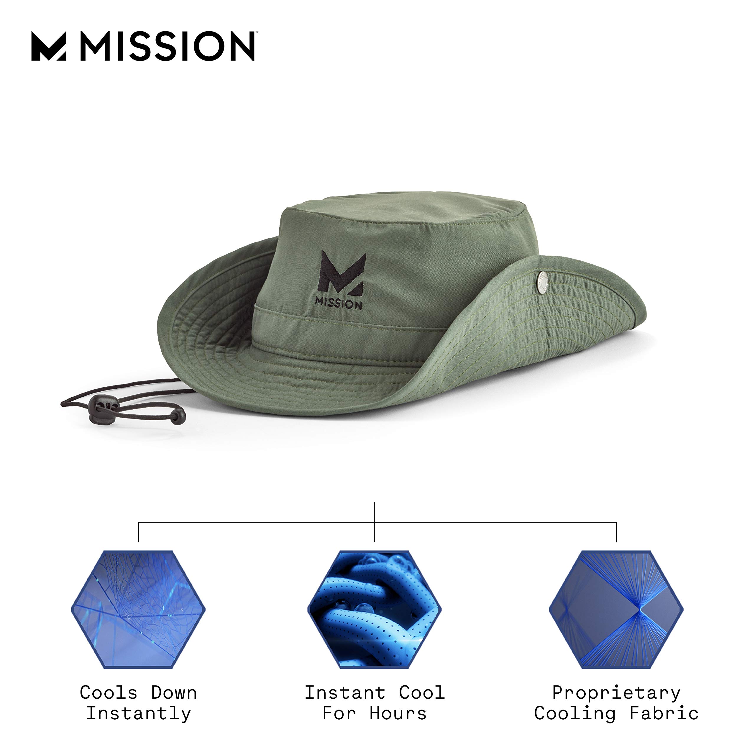 Buy MISSION Cooling Bucket Hat- UPF 50, 3” Wide Brim, Cools When Wet ...