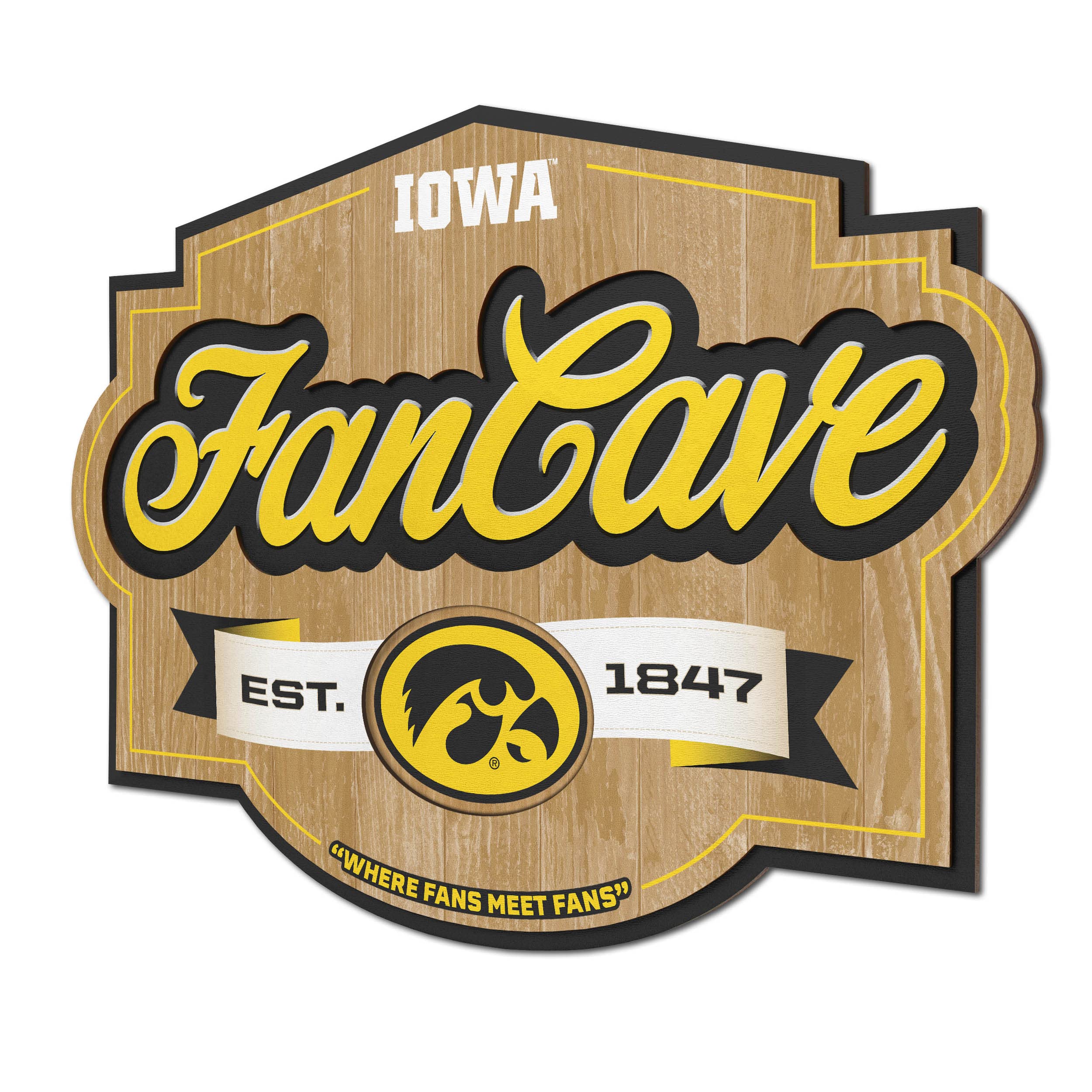 Snapklik.com : NCAA Iowa Hawkeyes Fan Cave Sign