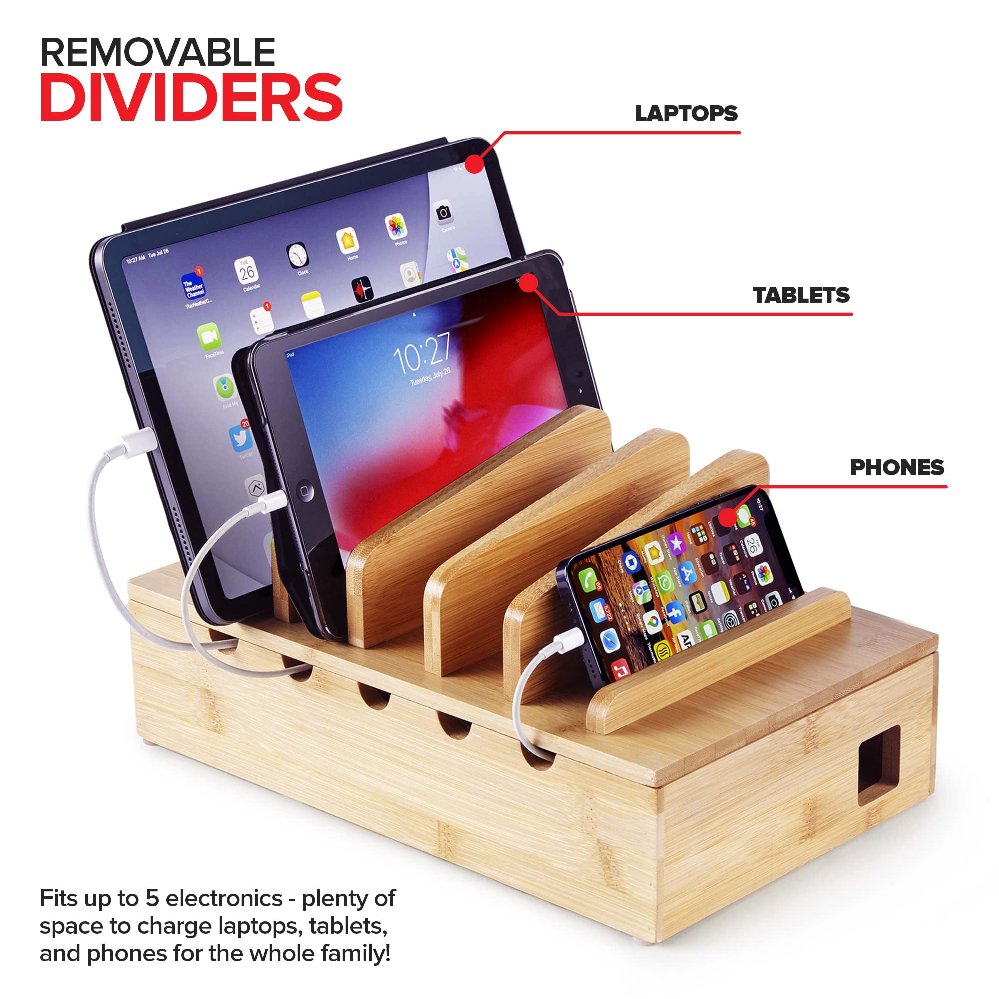 Wooden Docking Stations Phone Bedside Docking Station / Phone