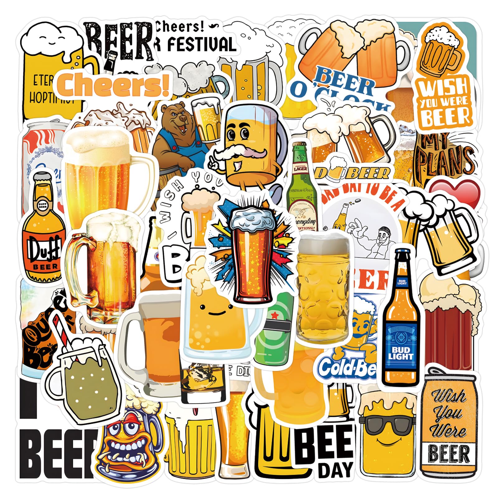 Amazon.com: Love Beer Stickers for Laptop 55pcs Wine Bottle Waterproof ...