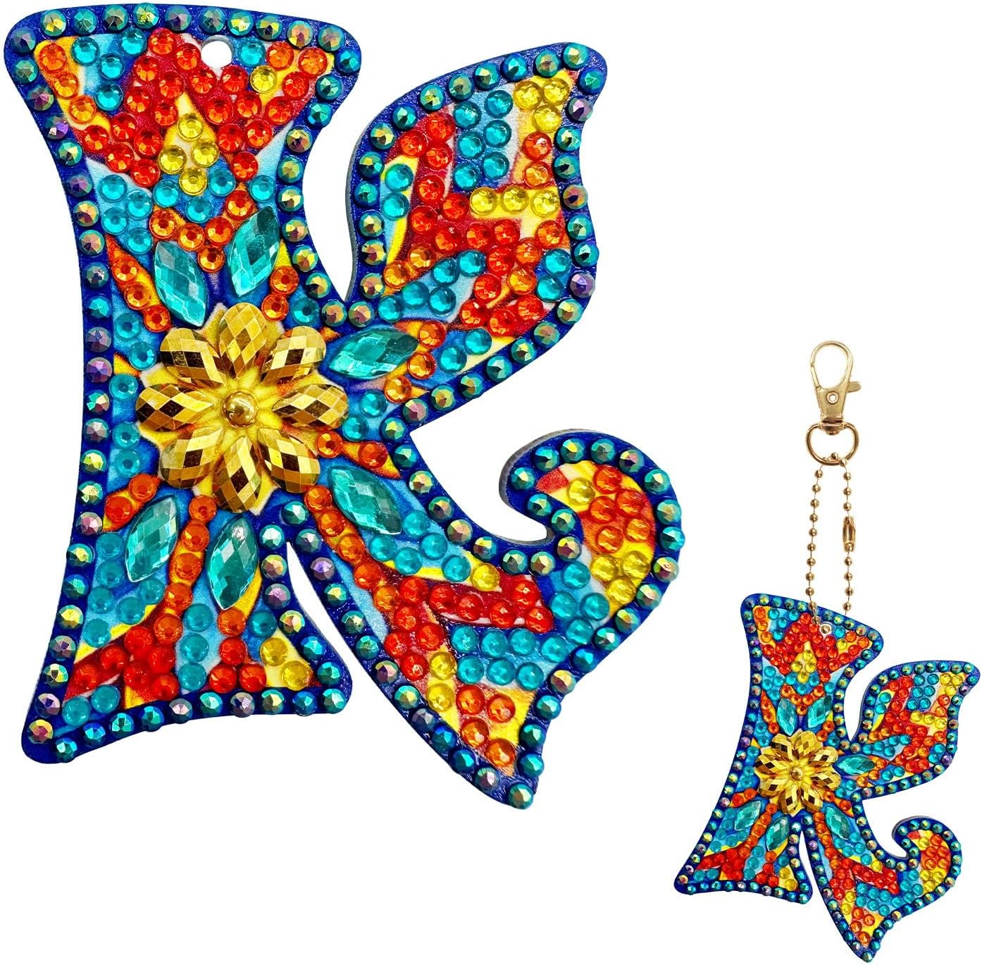 Amazon.com: ATDMS 5D Double Sided Diamond Painting Keychain Letters ...