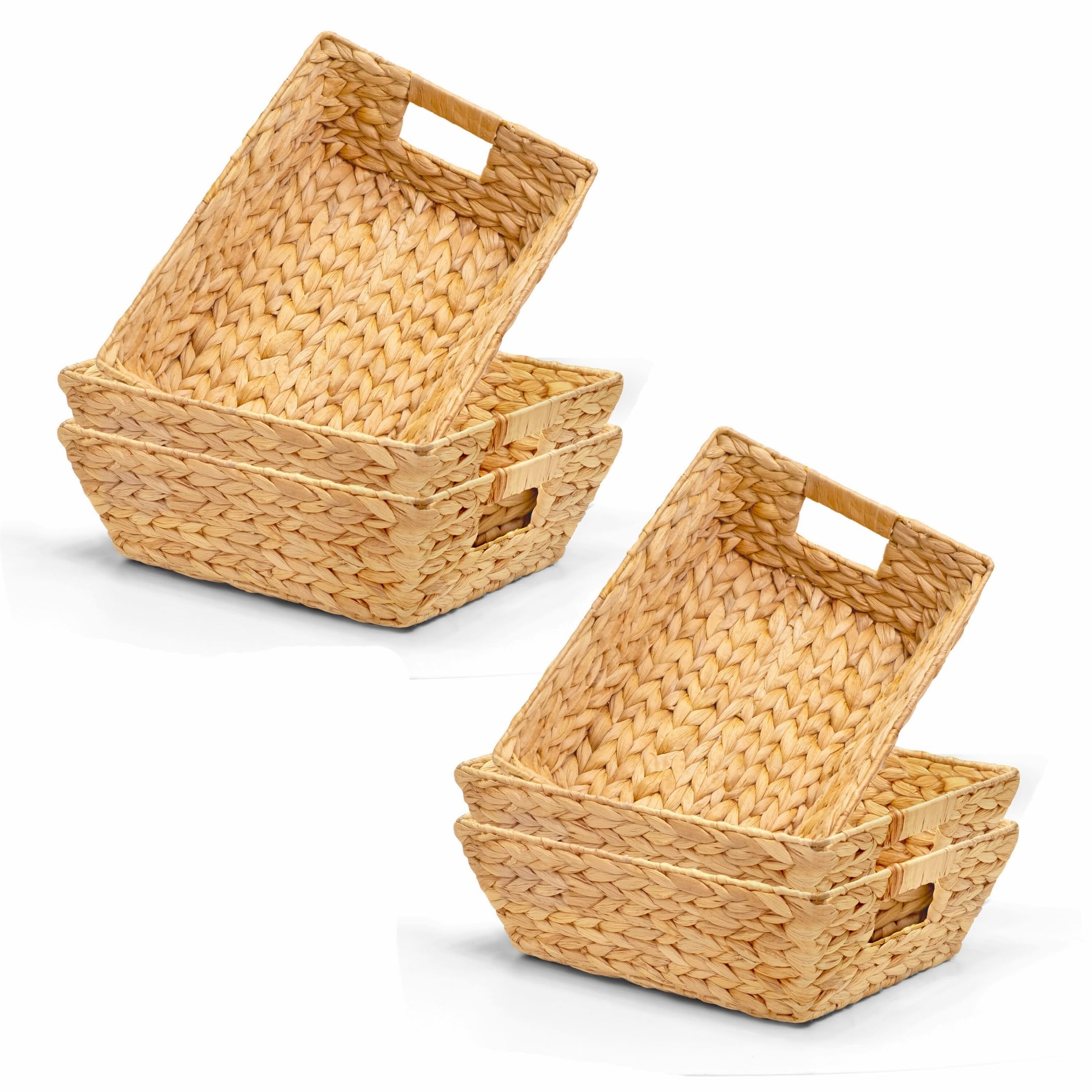 Amazon.com: M4DECOR Set of 6 Trapezoid Wicker Baskets for Storage ...