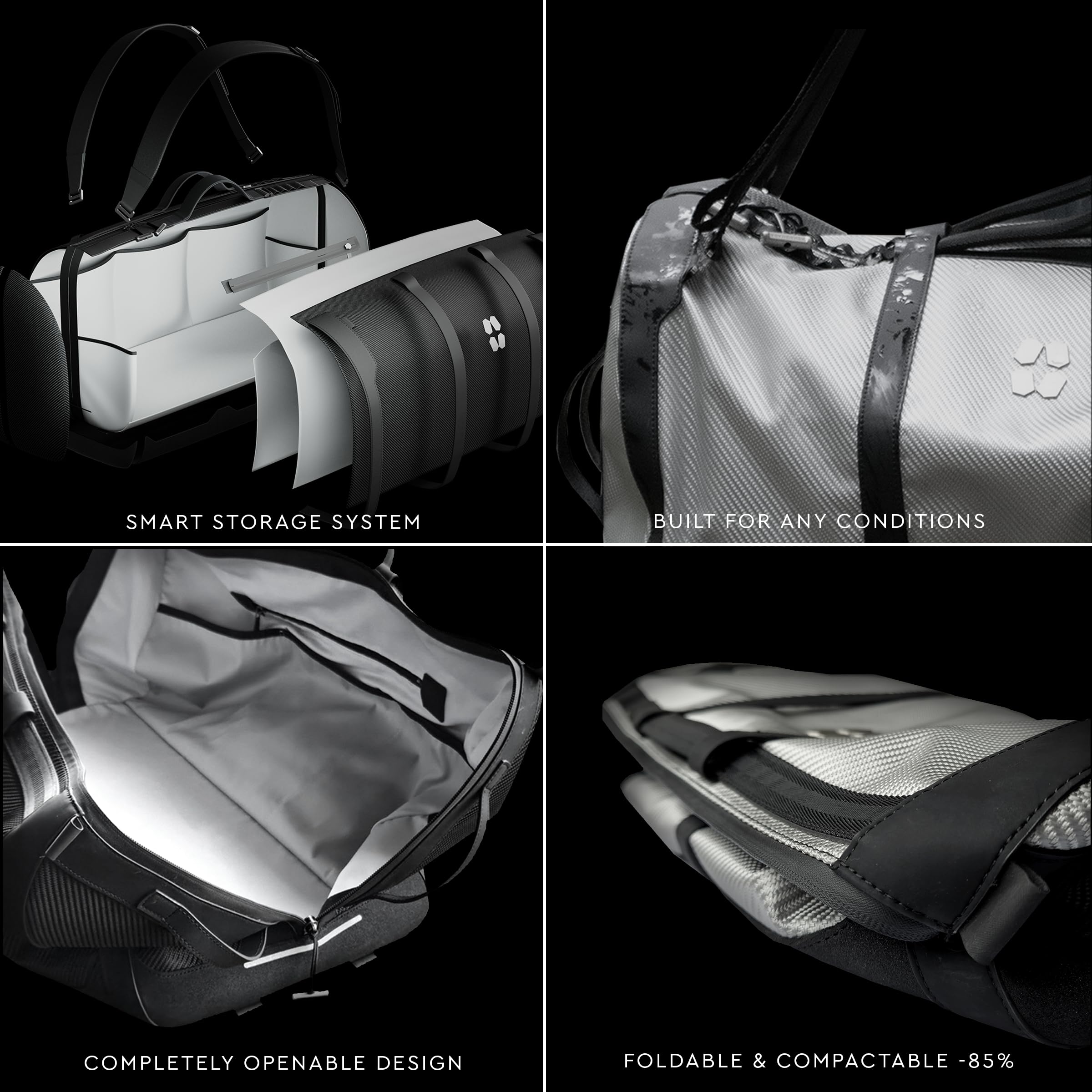 AGAMEMNON X-BAG - Travel Duffle Bag 45L - Space Edition (Black). Ultra ...