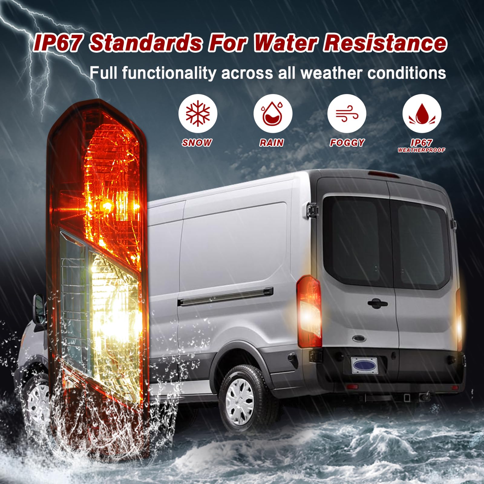 Oem New Car Rear Tail Light Red Lamp Lens Right Side For MK8 Ford Transit
