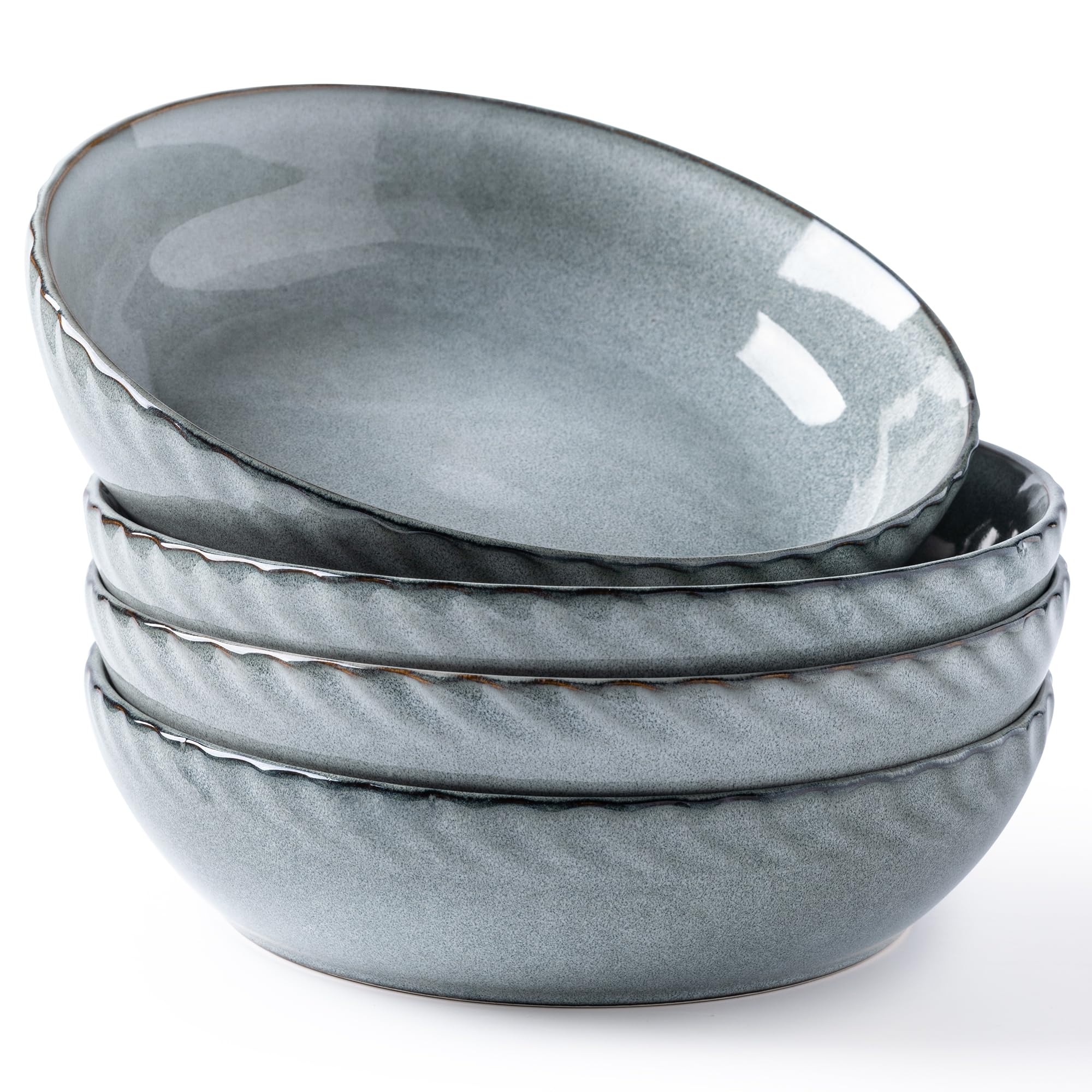 Snapklik.com : GBHOME 8.5 Large Pasta Bowls, 38 Ounce Stoneware Salad ...