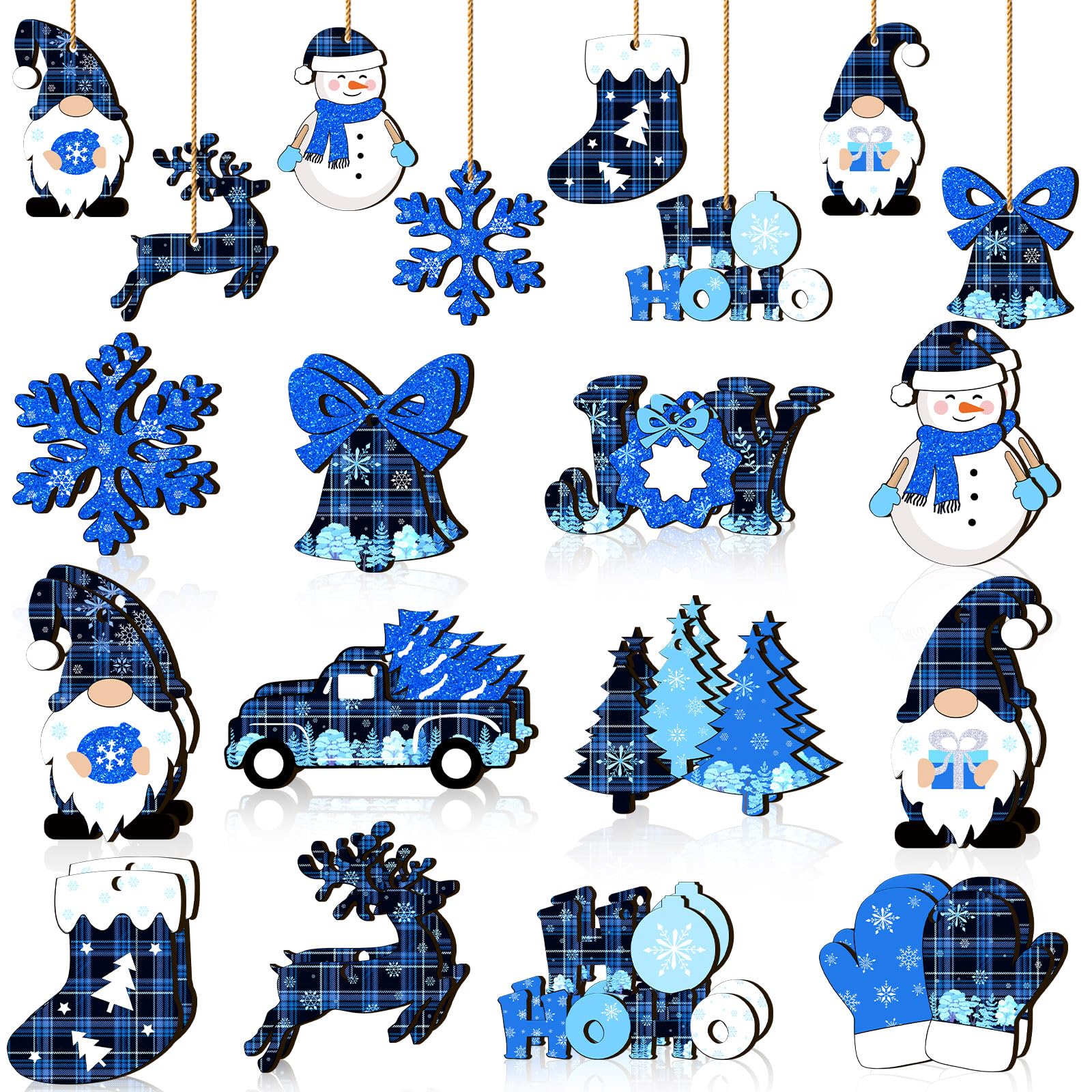 Amazon.com: Christmas Wooden Decor Christmas Wooden Snowflake Gnome ...