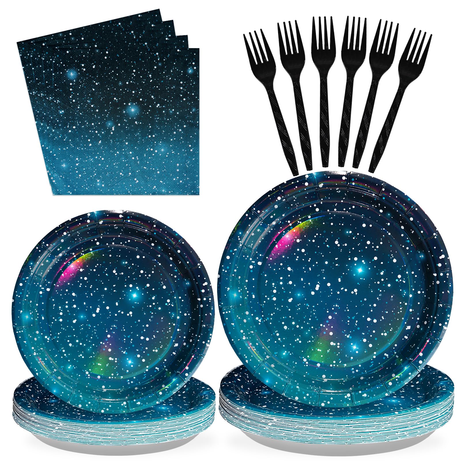 Amazon.com: 96Pcs Space Galaxy Party Supplies 350 GSM Starry Night Sky ...