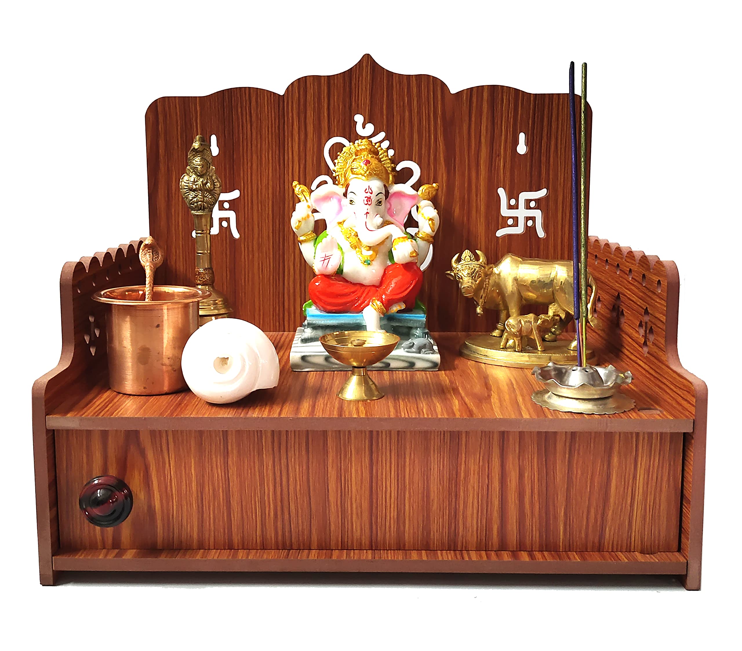 Buy DIVOKAH® Beautiful MDF Wooden Temple/Home Temple/Pooja Mandir (8 MM ...