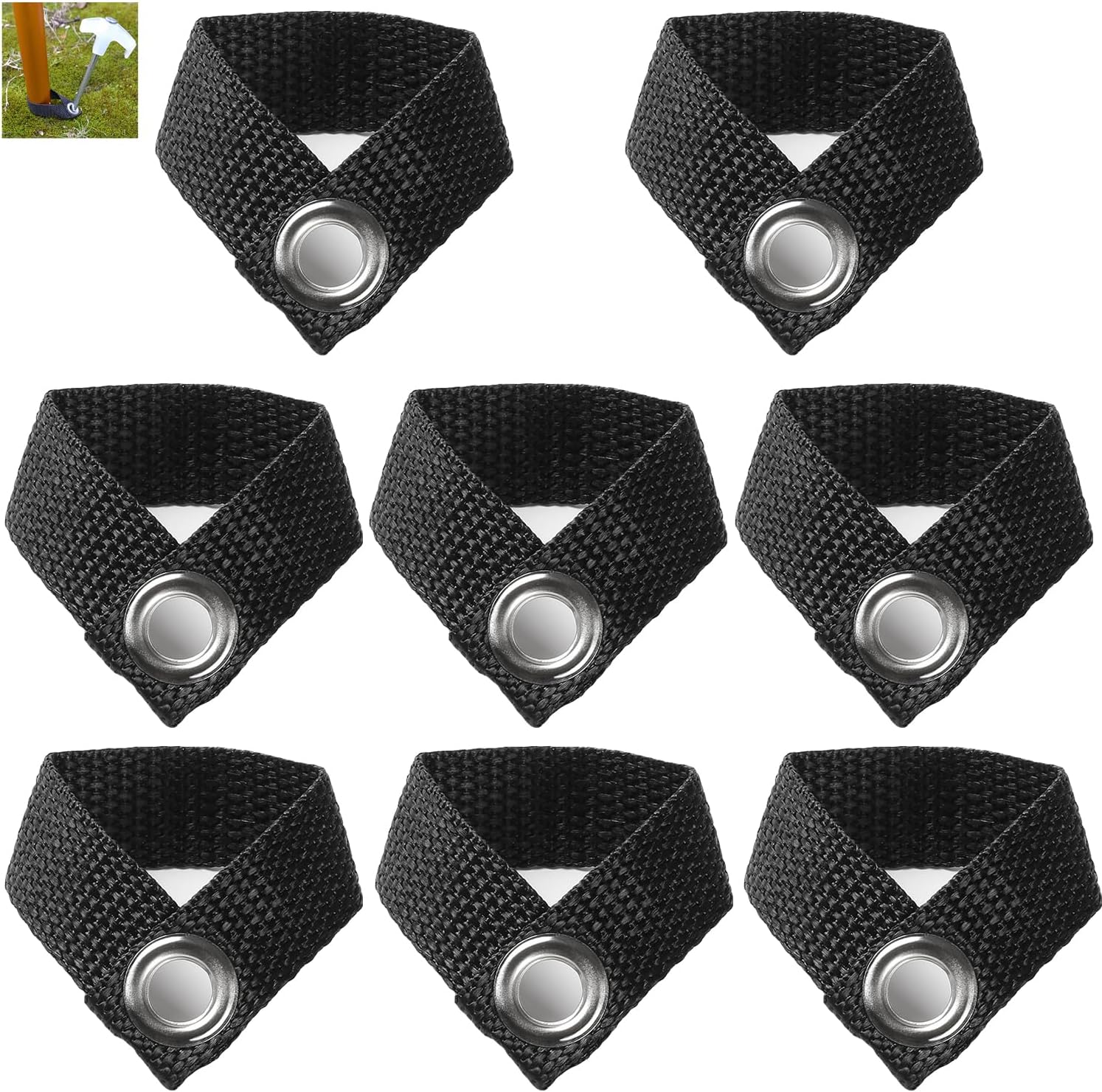 Amazon.com : SquEqu 8 Pack Tarp Poles Fixing Buckle Strap with Metal ...