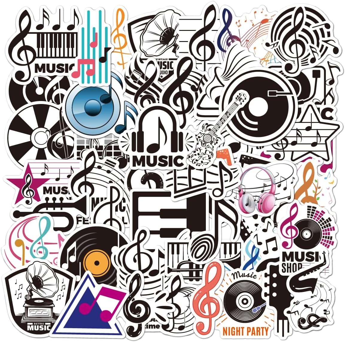 Amazon.com: Music Stickers - 50 PCS Music Note Stickers Motivational ...