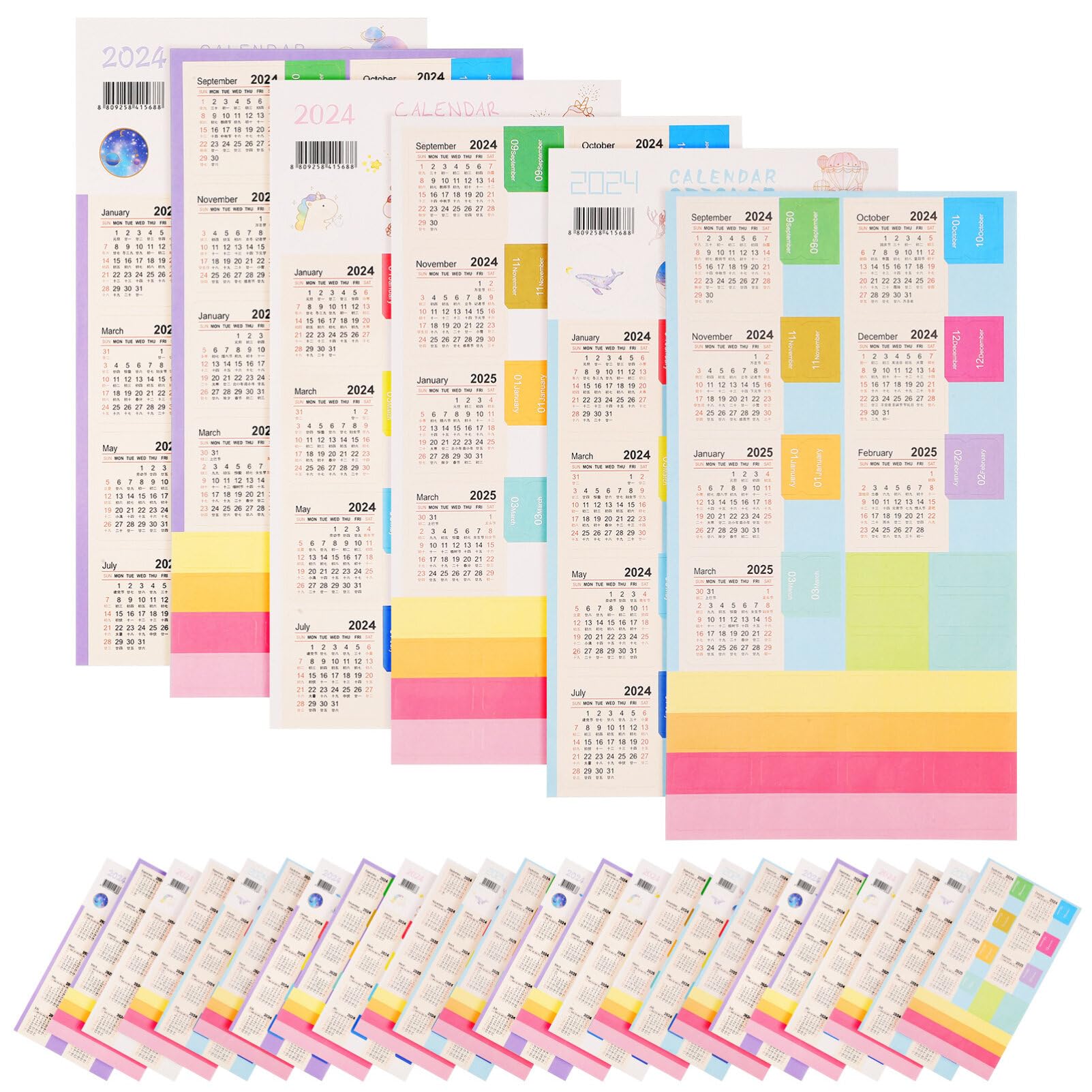 Amazon.com: NUOBESTY 15 Sets Calendar Indexes Stickers 2024.1-2025.3 ...