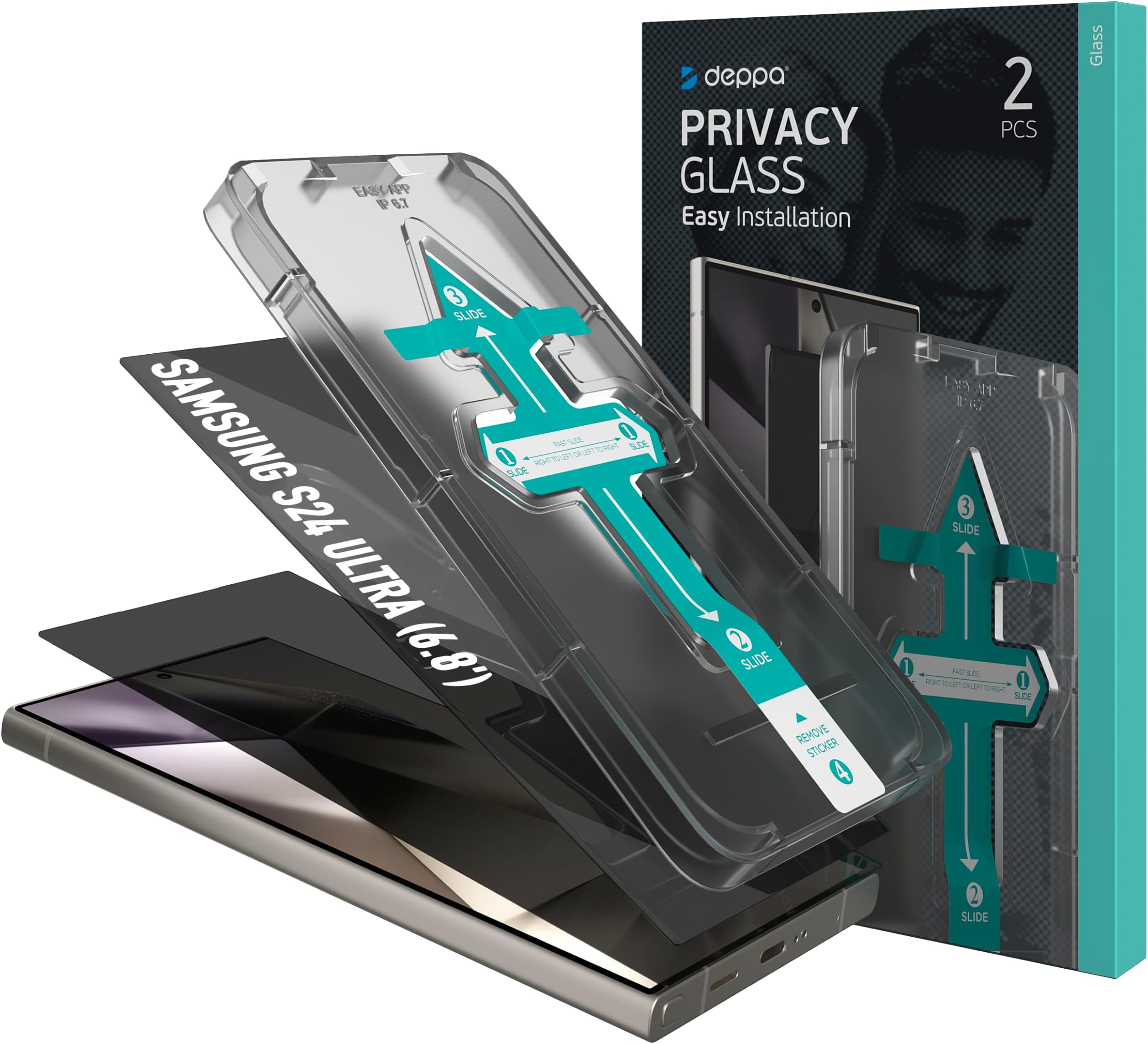 Amazon.com: MAGIC JOHN 2 Pack for Samsung Galaxy S24 Ultra Privacy ...