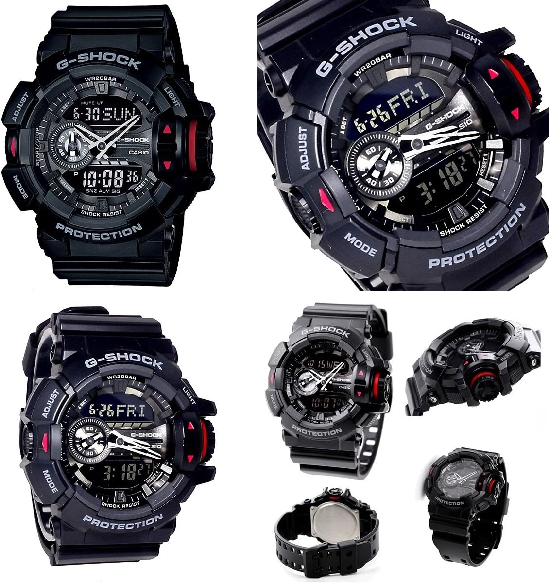 Amazon.co.jp: 自衛隊 警察官 公務員 G-SHOCK Hyper Colors 20気圧防水 ロータリースイッチ アナデジ プラベルトウォッチ メンズ向（GA-400-1A GA ...