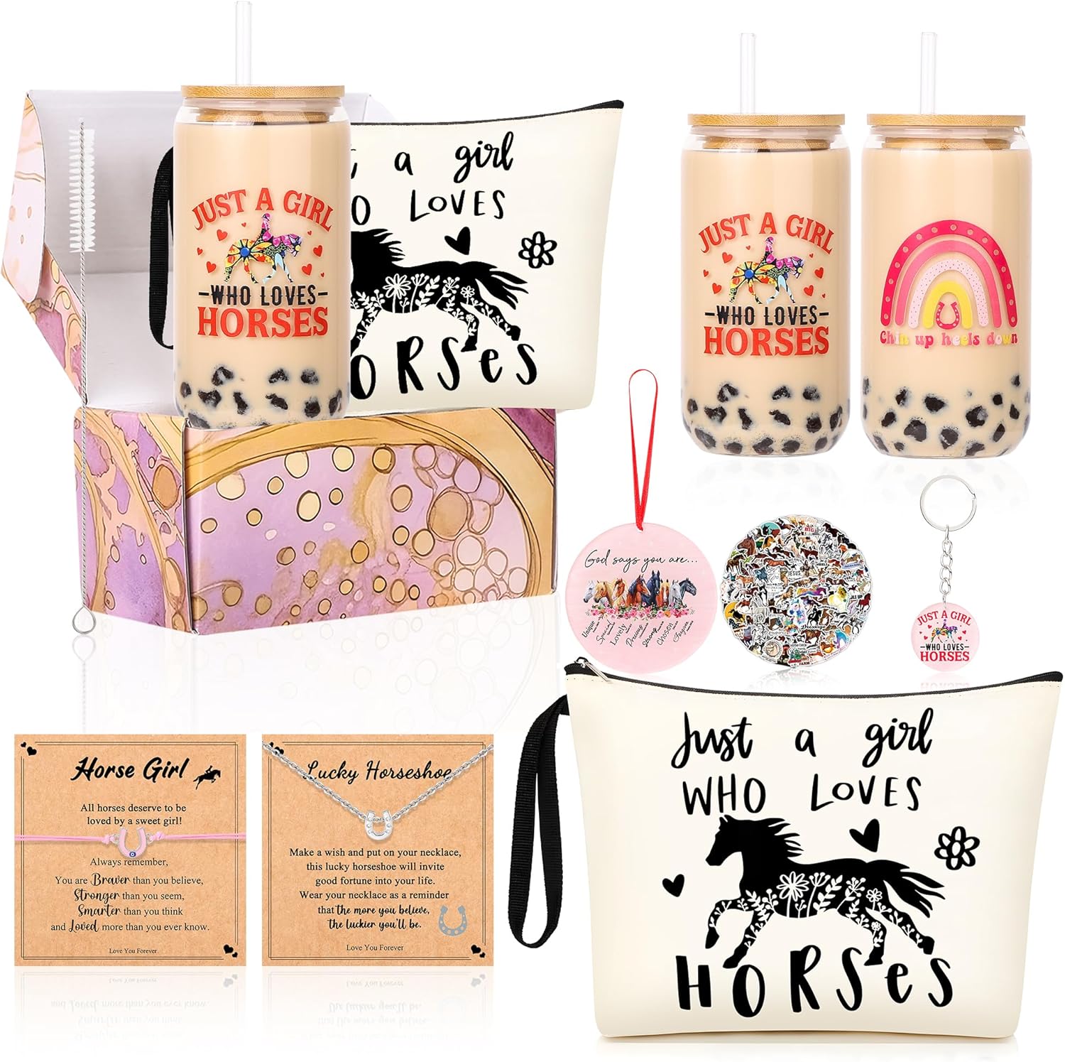 Amazon.com: FUNICGIF Horse Gifts for Girls, 8Pcs Birthday Basket Set ...