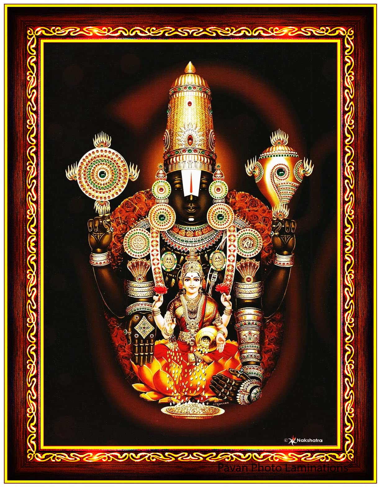 Buy Pavan Photo Laminations, Lord Tirupati Balaji Lakshmi Bhagwan ...