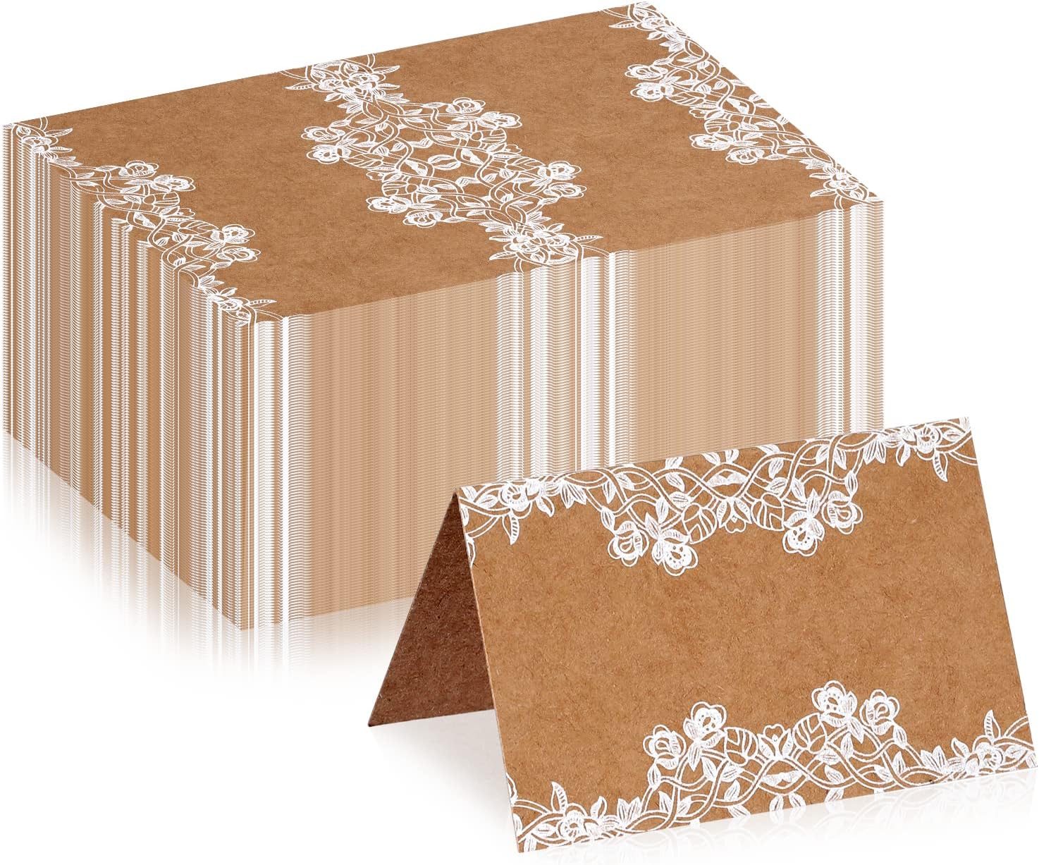 50 Pièces Cartons de Placement de Tabl Brun Marque Place Mariage Marque ...