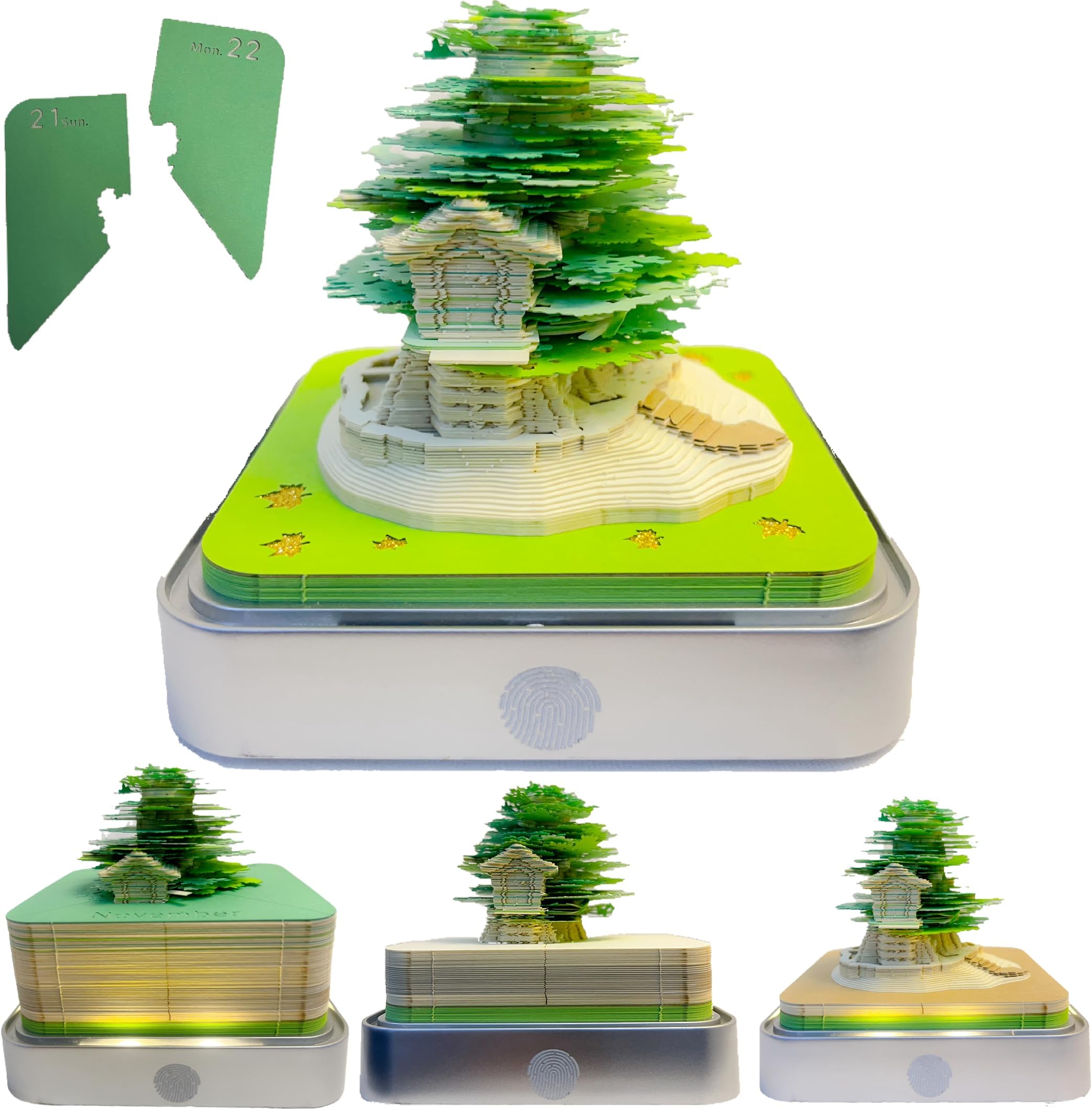 Amazon.com : Time Piece Calendar 2024,Desk Calendar With Lights 3D ...