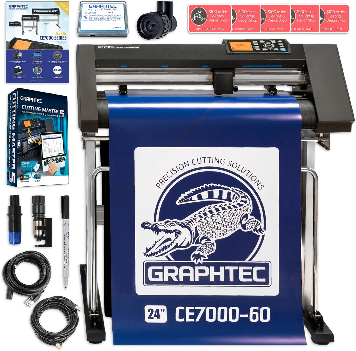 Amazon.com: Graphtec CE7000-60 Plus - 24" Vinyl Cutter with Deluxe ...
