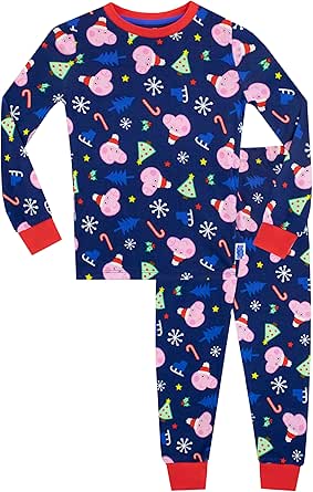 Amazon.com: Peppa Pig Boys' Christmas Pajamas George Pig Blue 7 ...