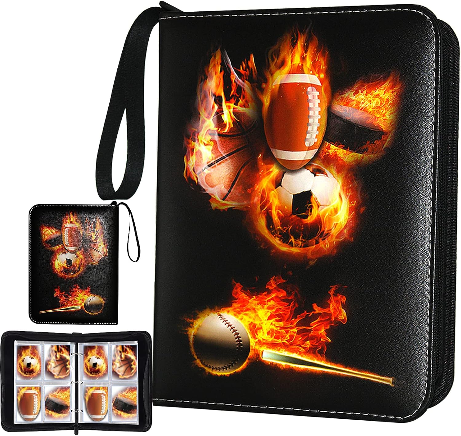 Amazon.com: Sports Card Binder, Trading Card Binder 4 Pocket with 50 ...