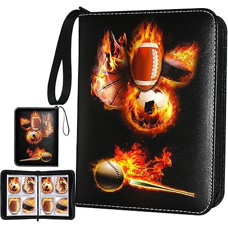 Amazon.com: Sports Card Binder, Trading Card Binder 9 Pocket with 50 ...