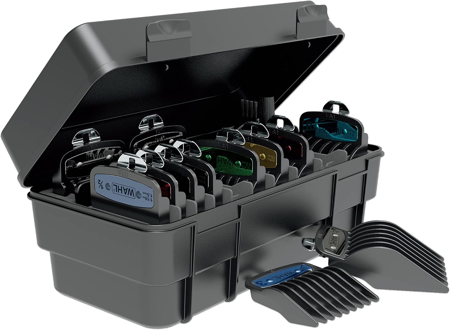 Wahl Genuine Elite Guide Comb Set with Colored Metal Clips and Hair ...