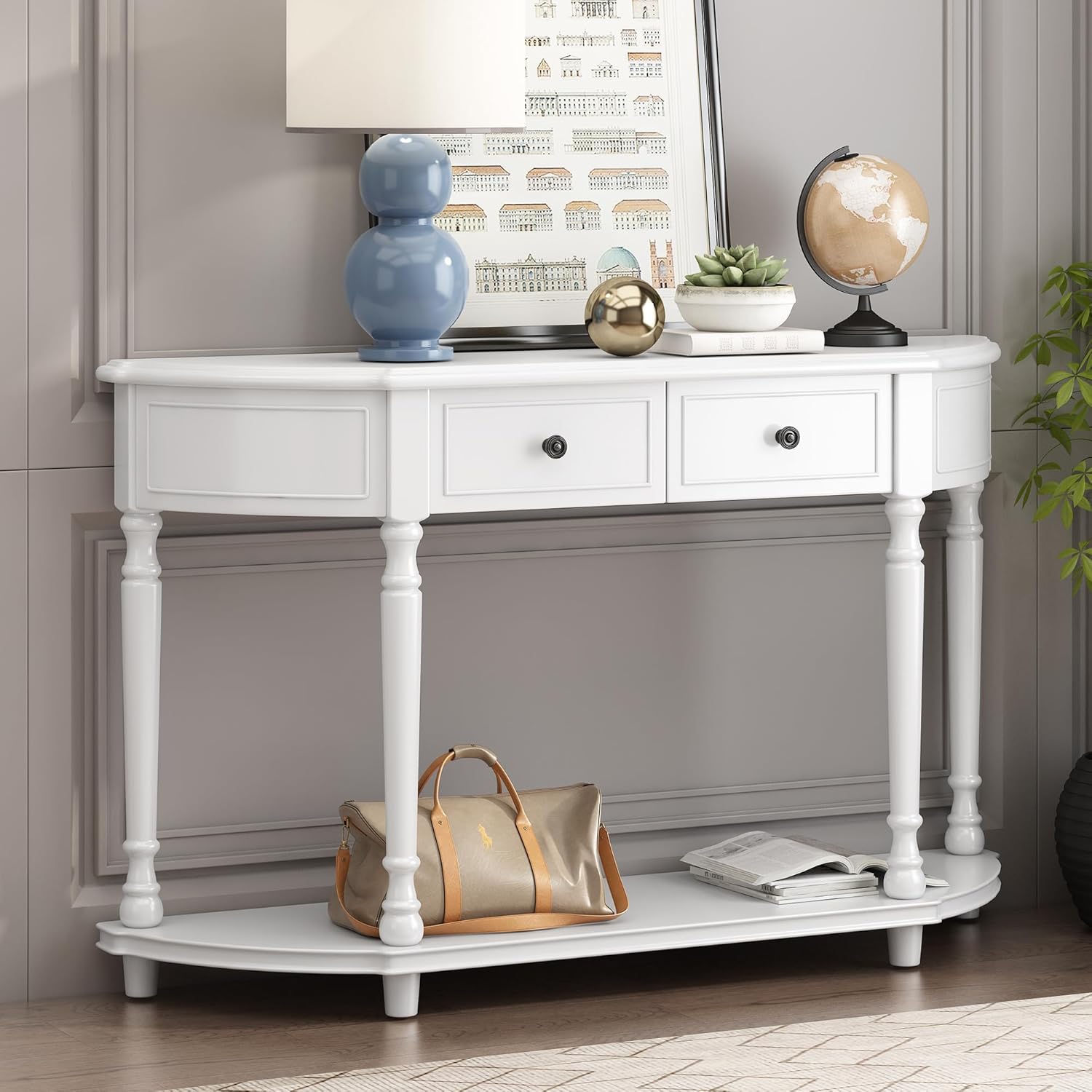 Amazon.com: Knocbel Antique Entry Console Table with 2 Drawers and Open ...