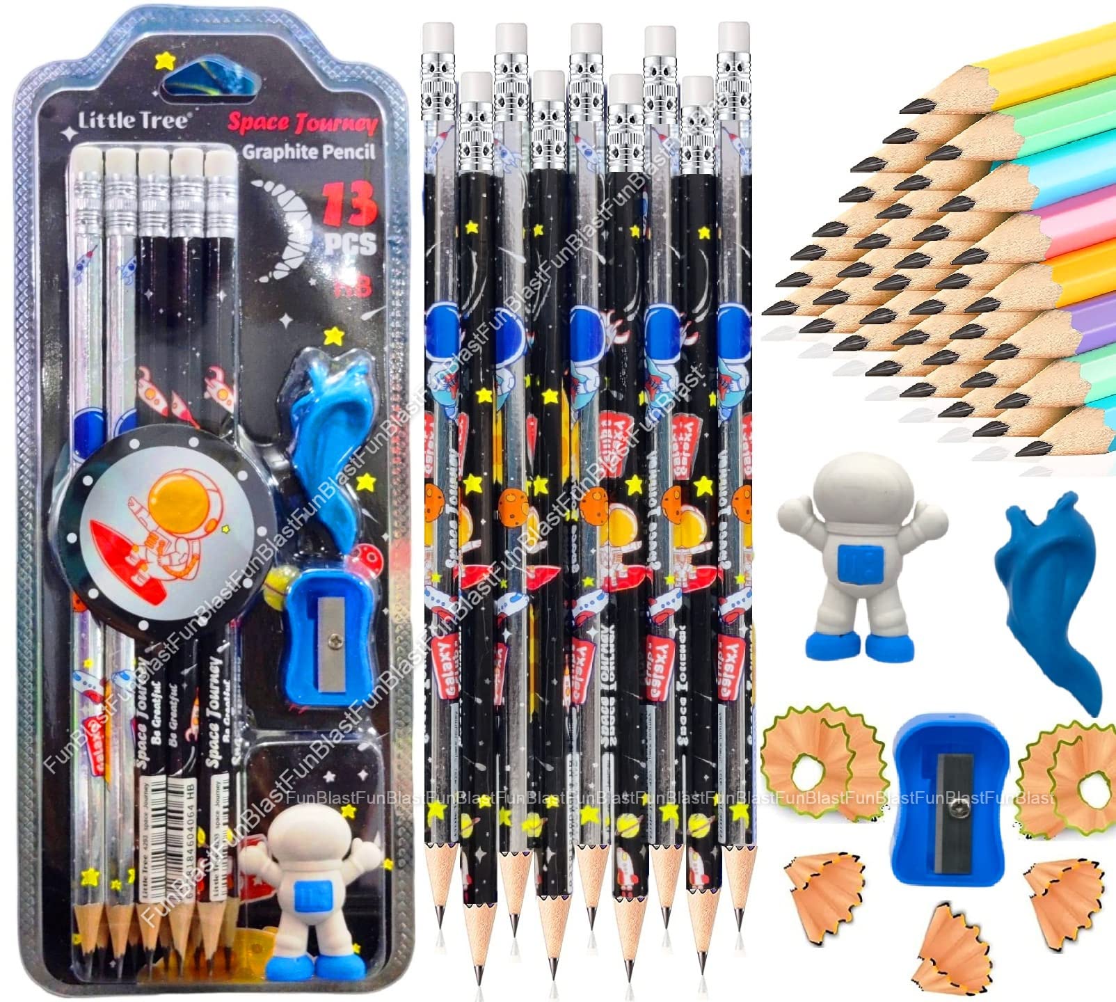 FunBlast Stylish Pencils Stationary Kit - Pencil Set with Sharpener ...