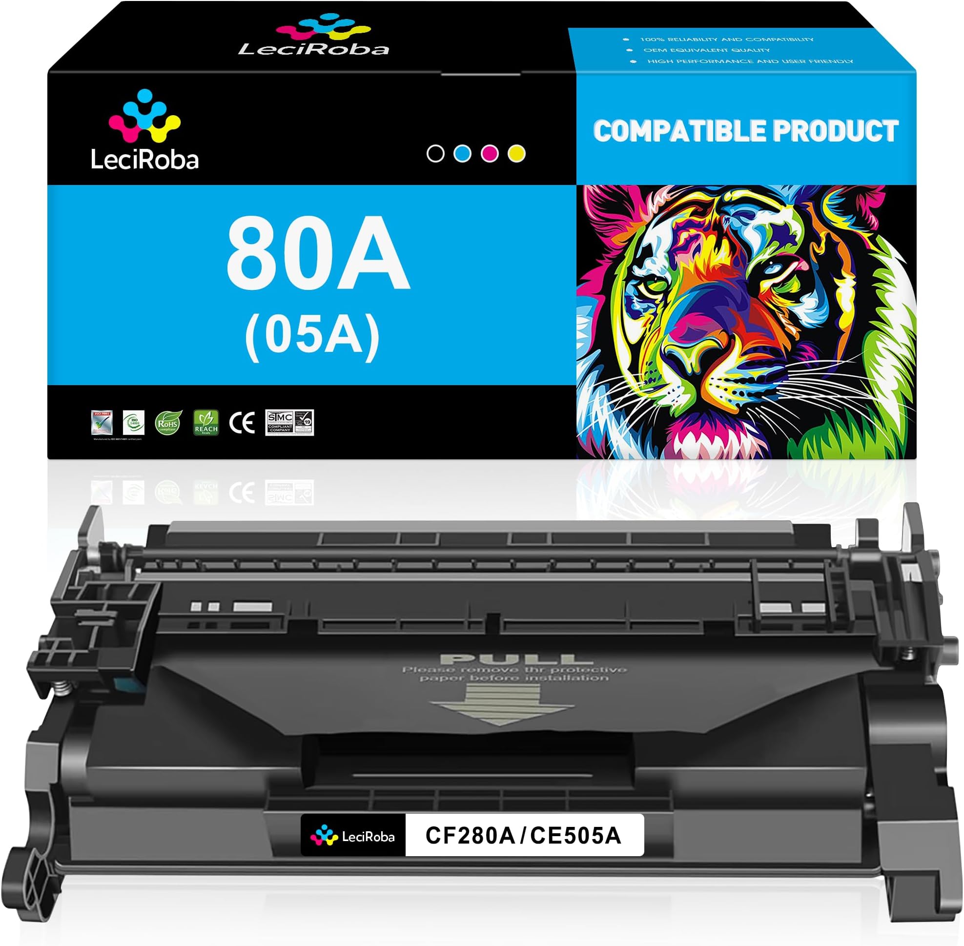 Amazon.com: LeciRoba 80A 05A Black Toner Cartridge Replacement for HP ...