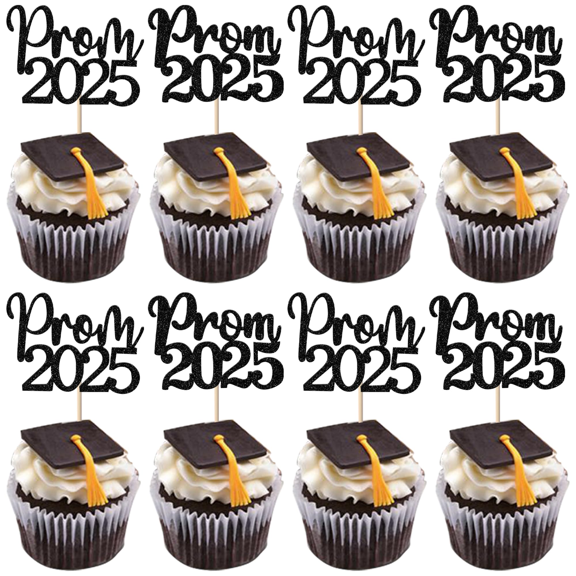 Cake Topper Graduation 2025 Rsstarxi 24 Pack Prom 2025 Cupcake Toppers ...