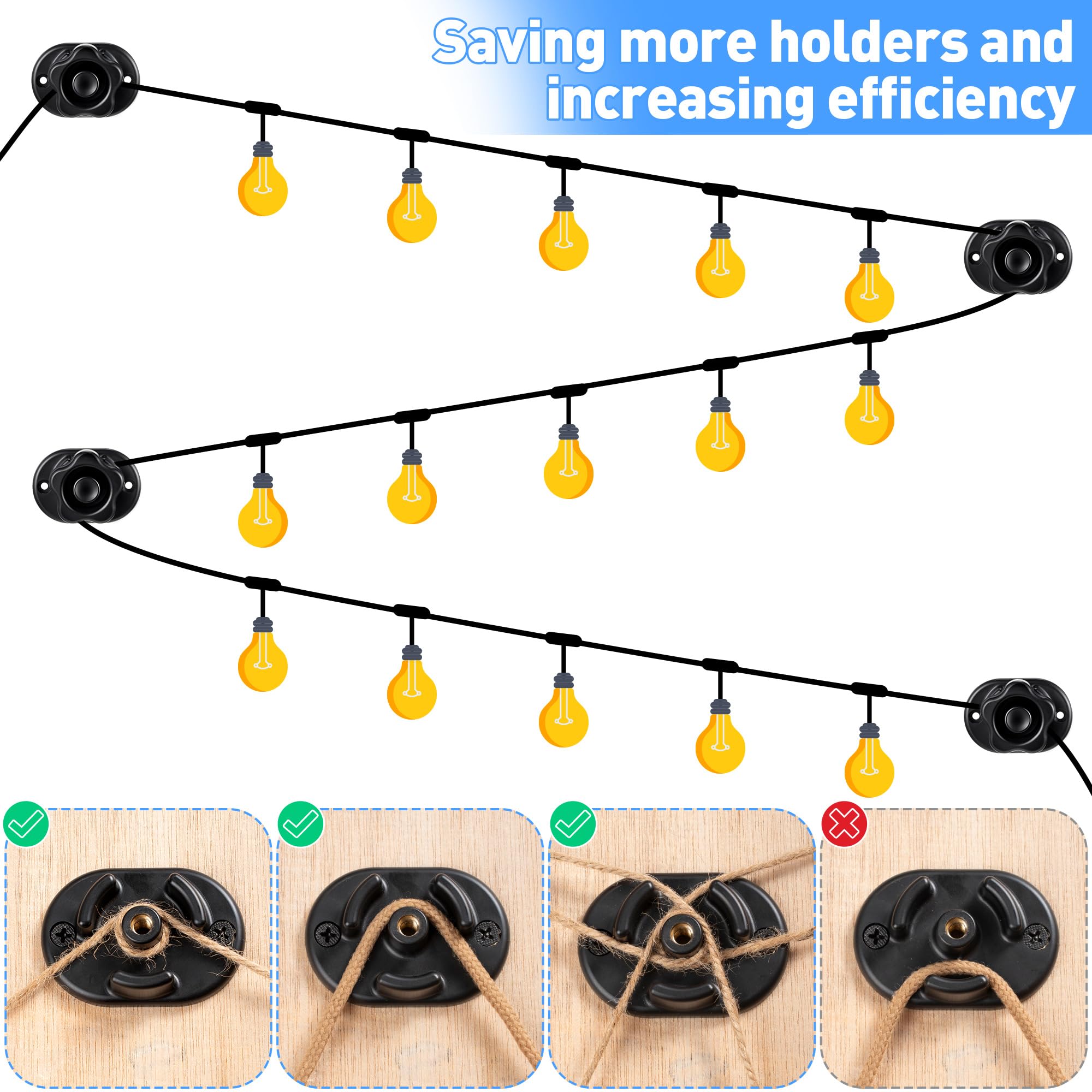Outdoor String Light Anchors Extrastar 10M Drop Outdoor Garden String