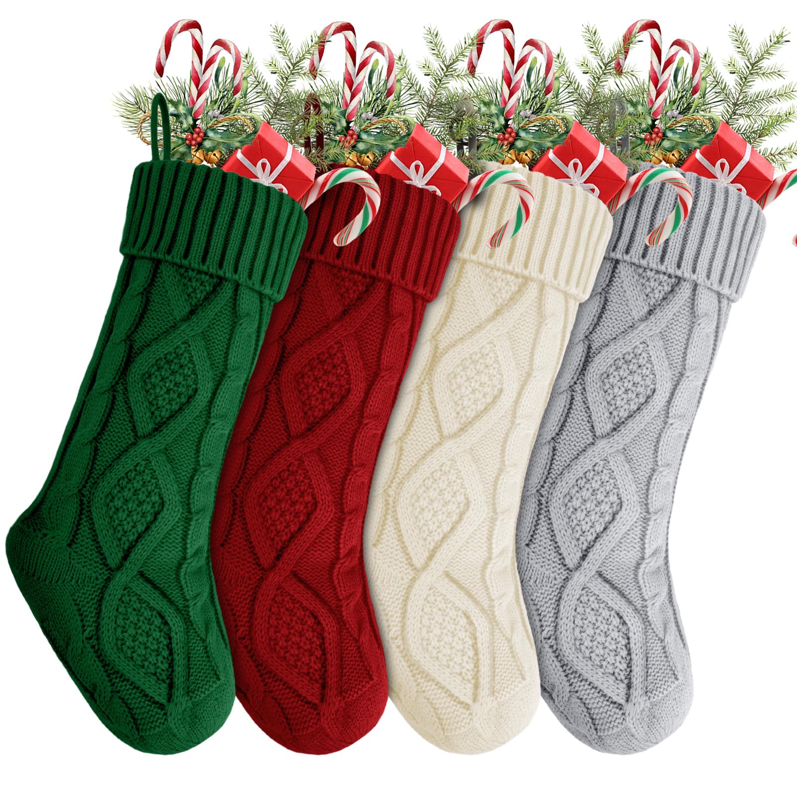 Amazon.com: YOGINGO 4 Pack Christmas Stockings - Personalized Christmas ...