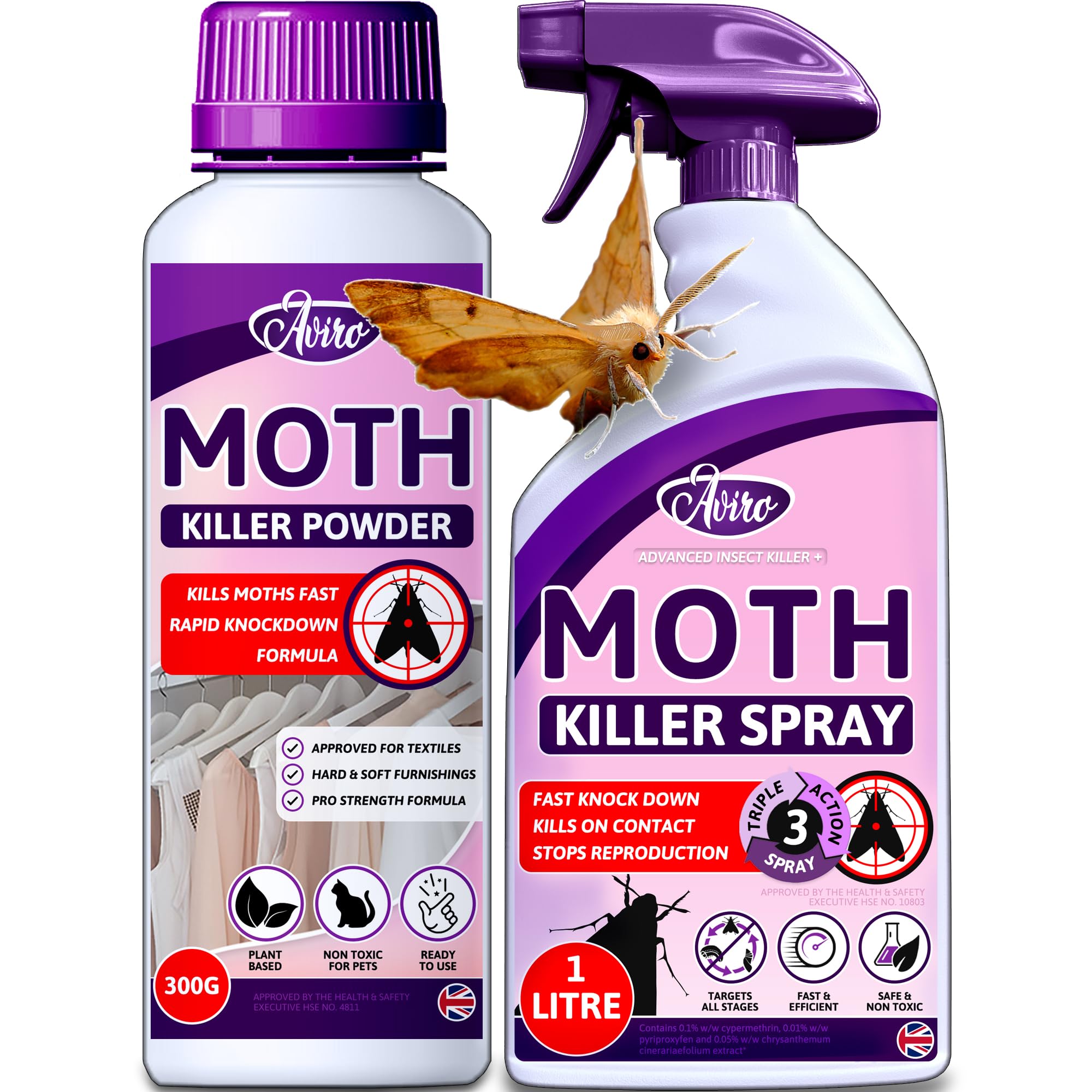Aviro Moth Killer Pack Fast Acting Moth Repellent Spray Powder ...