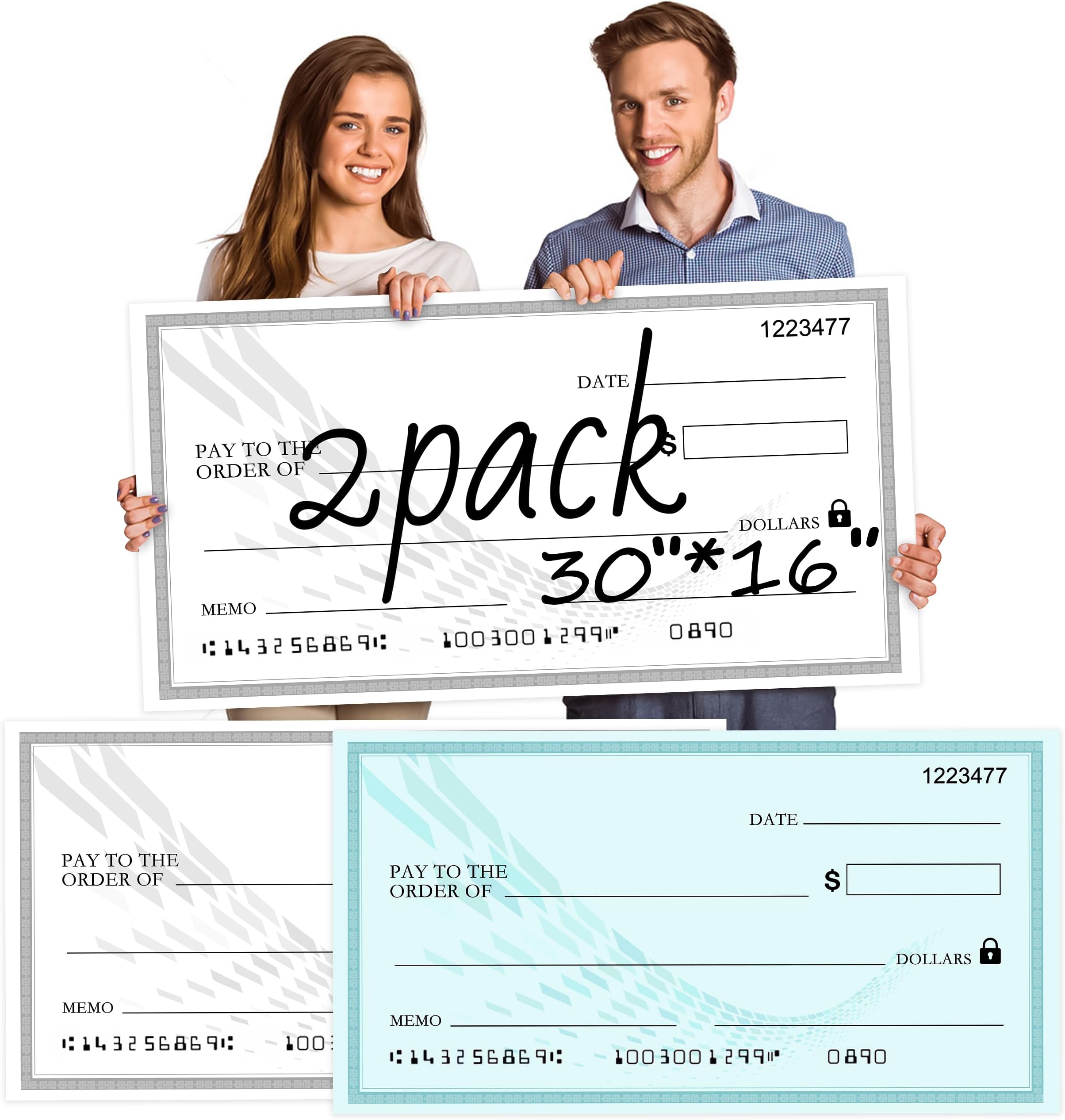 Amazon.com: (2 Pack) Big Checks For Presentations | 36 x 16" Dry Erase ...