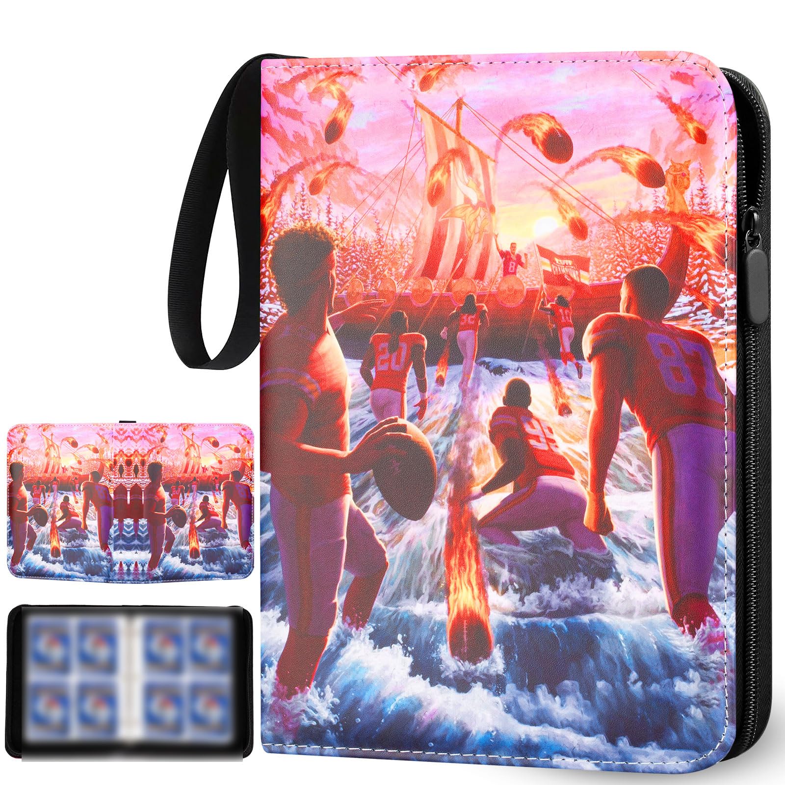 Amazon.com: HOMPUS Football Card Binder with 50 Removable Sleeves ...