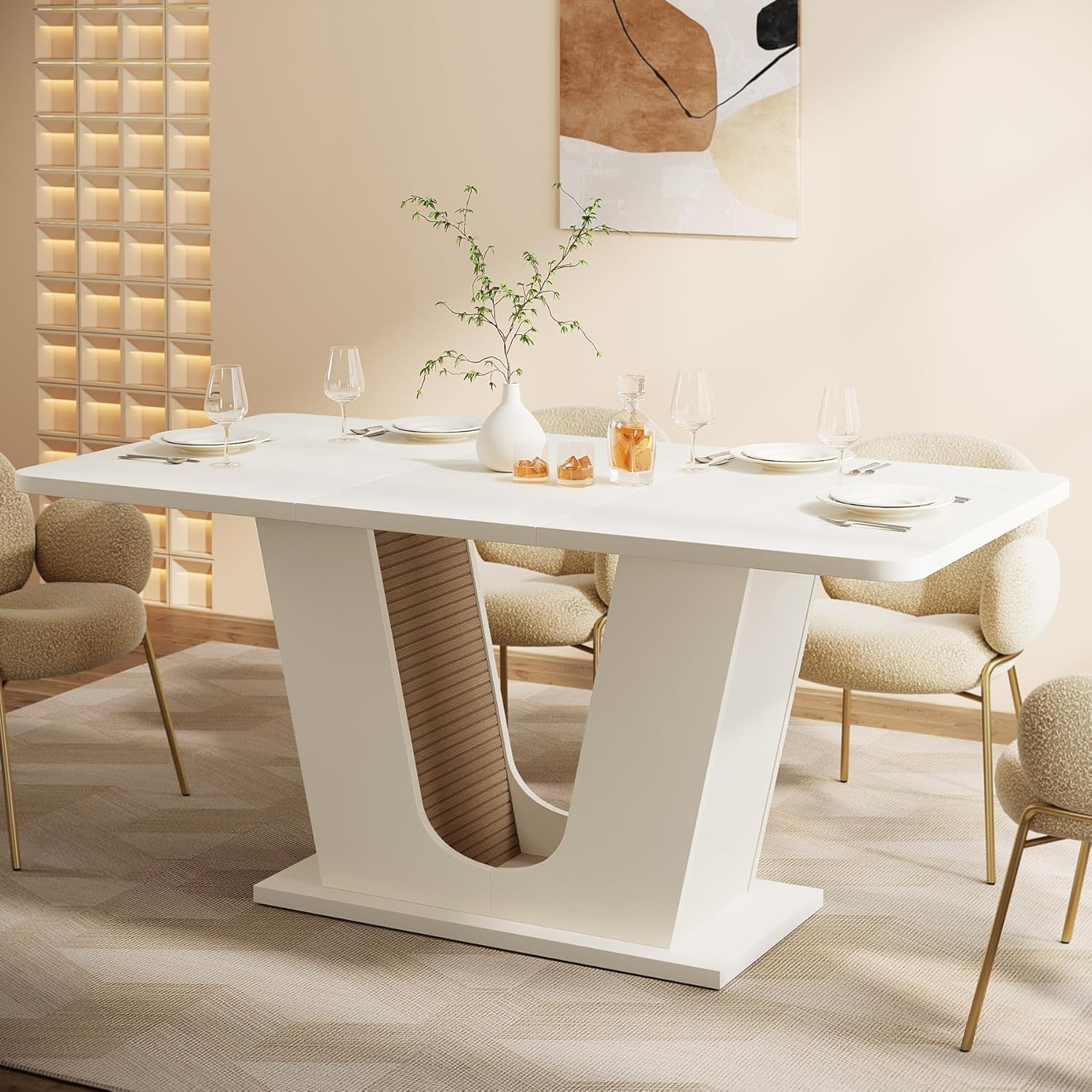 Amazon.com - Tribesigns Modern Dining Table for 4-6, 55-Inch ...