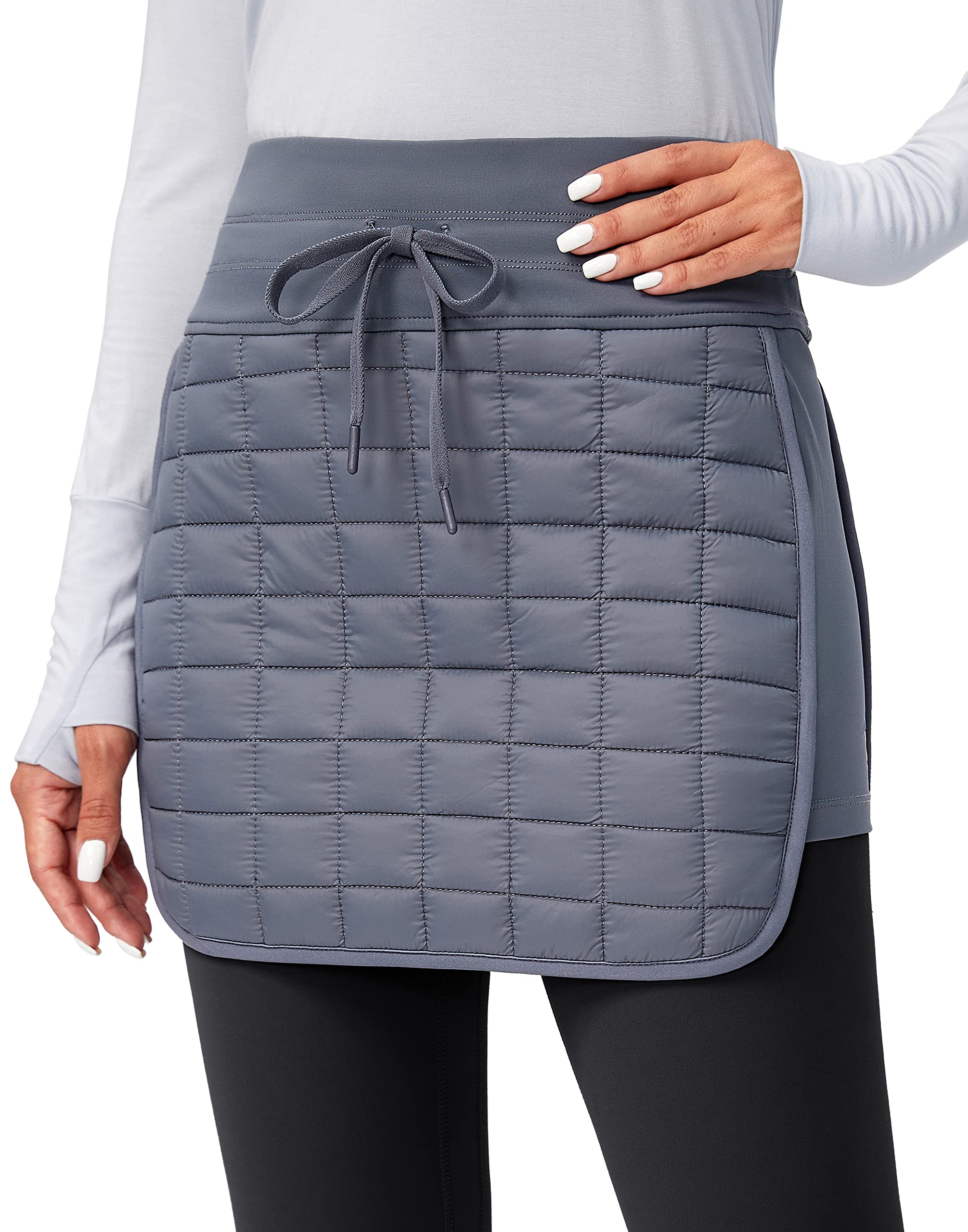XL SANTINY Women's 18" Puffer Insulated Skirt Zipper Pockets High ...