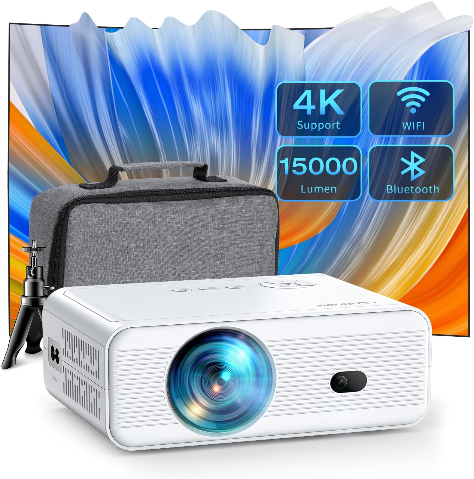 Mini Projector with WiFi and Bluetooth, Native 1080P, 4K Supported ...