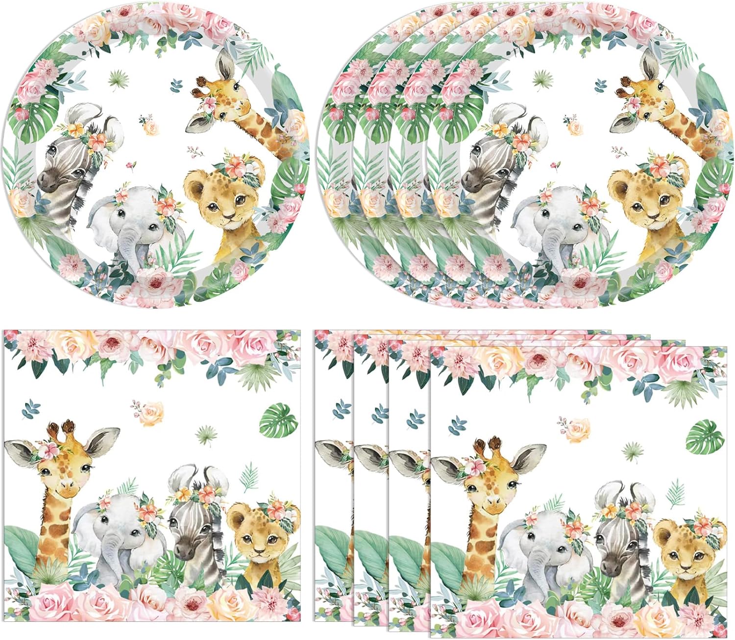 Amazon.com: 40PCS Wild One Birthday Decorations Girl Jungle Safari ...