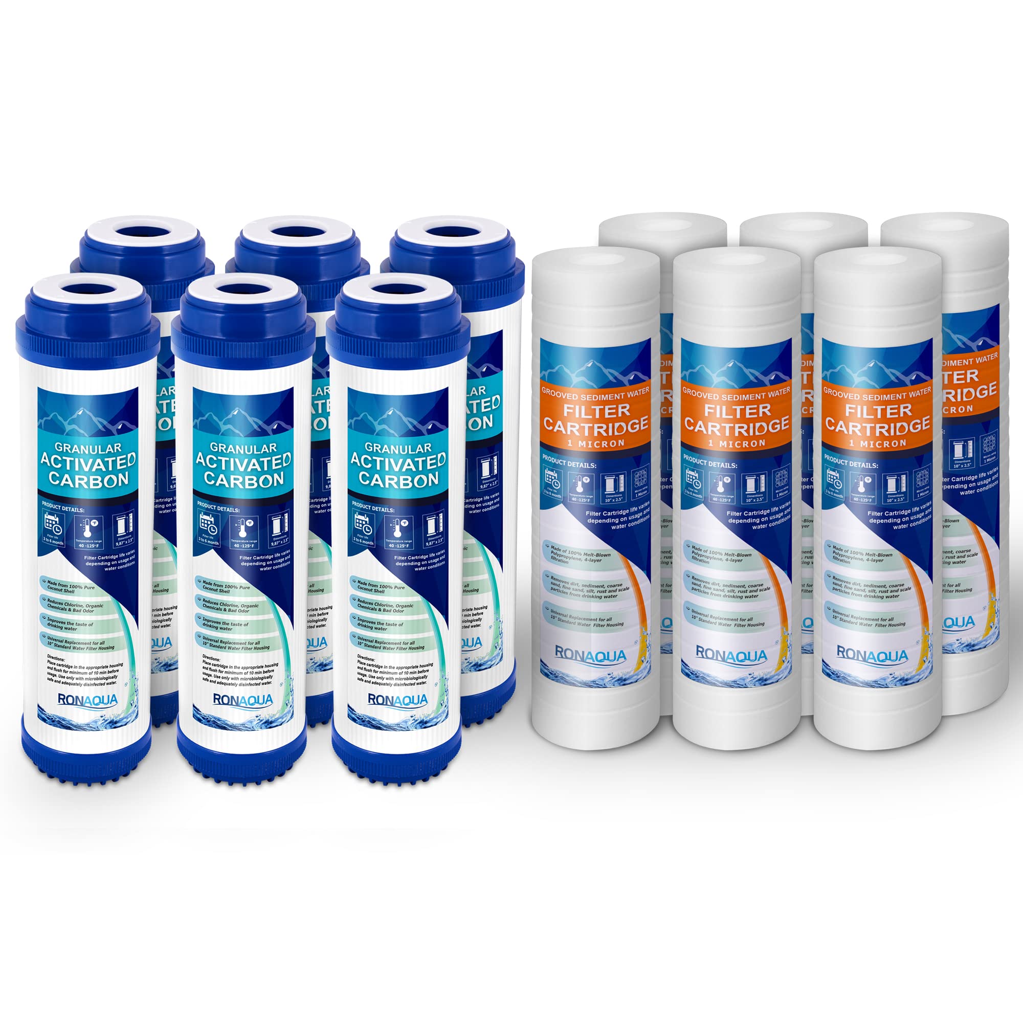 Amazon.com: 6 Granular Activated Carbon Coconut Shell Filters, Removes ...