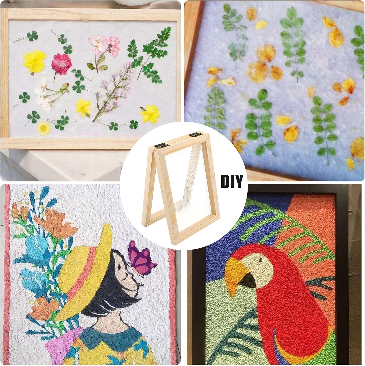 LUTER 5x7 Inch Wooden Paper Making Kit Including Wooden Paper Making ...