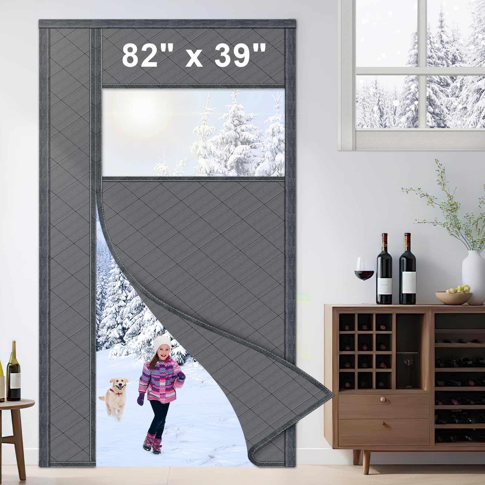 Amazon.com: Mosoyolo Thermal Door Cover for Winter, Insulated Door ...