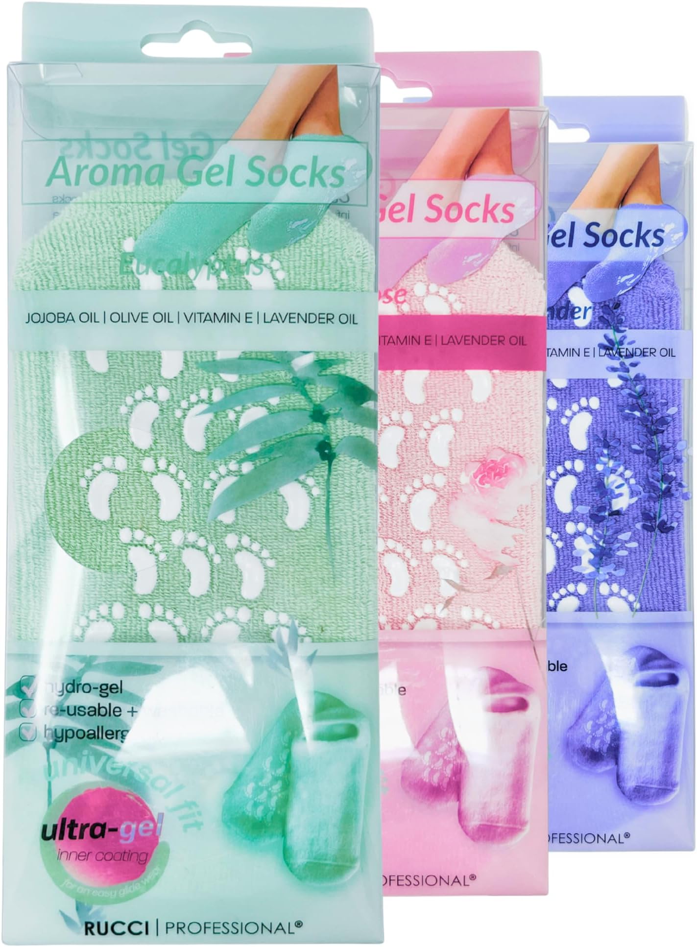 Amazon.com : RUCCI Moisturizing Gel Booties, Assorted colors (Pink ...