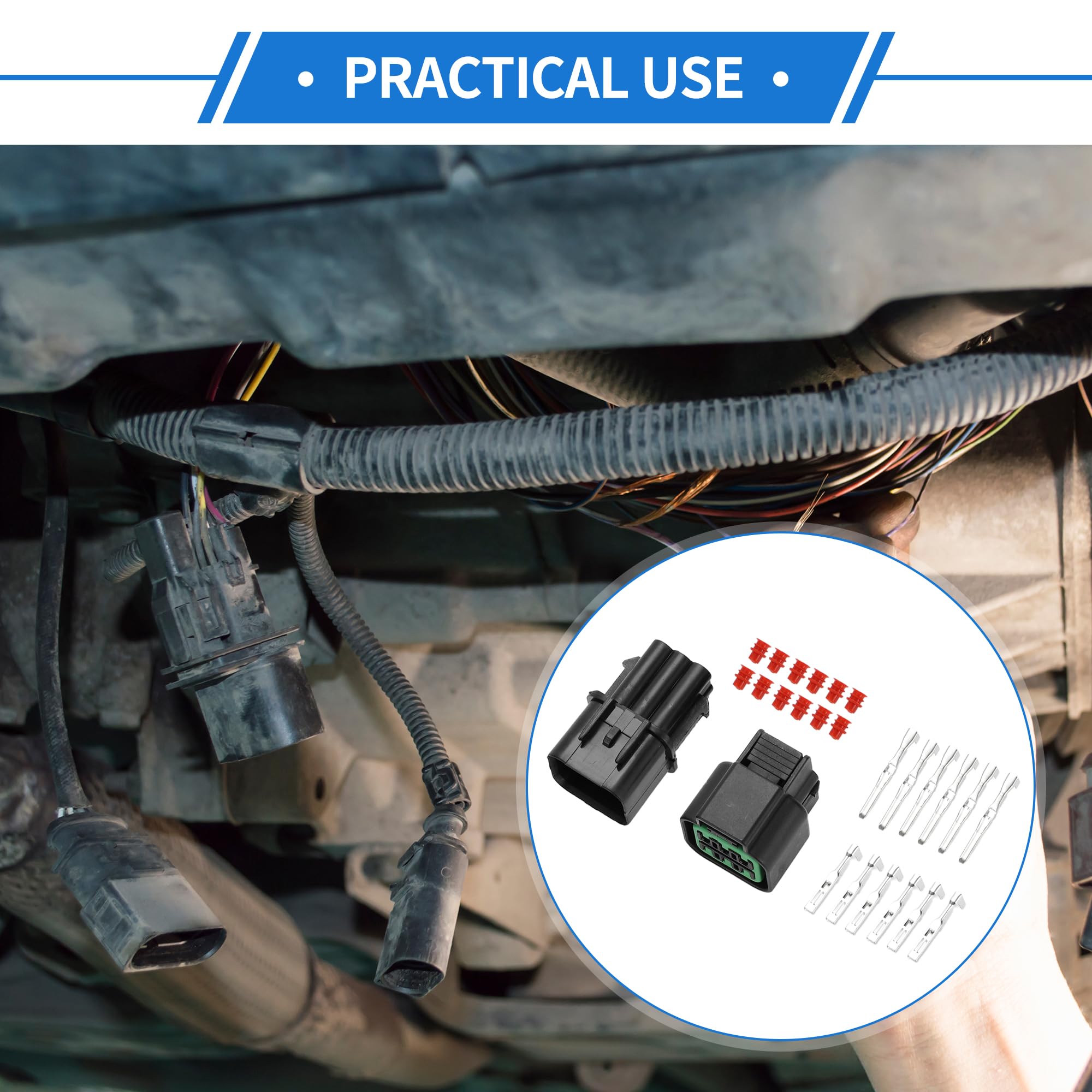 Waterproof Wire Connectors 6-Pin Headlight Connector Pigtail Plug DRL ...