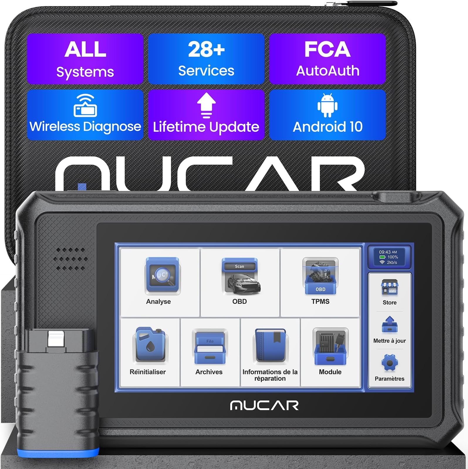 MUCAR VO6 OBD2 Scanner Diagnostic Tool, Full System Diagnostic Scanner ...