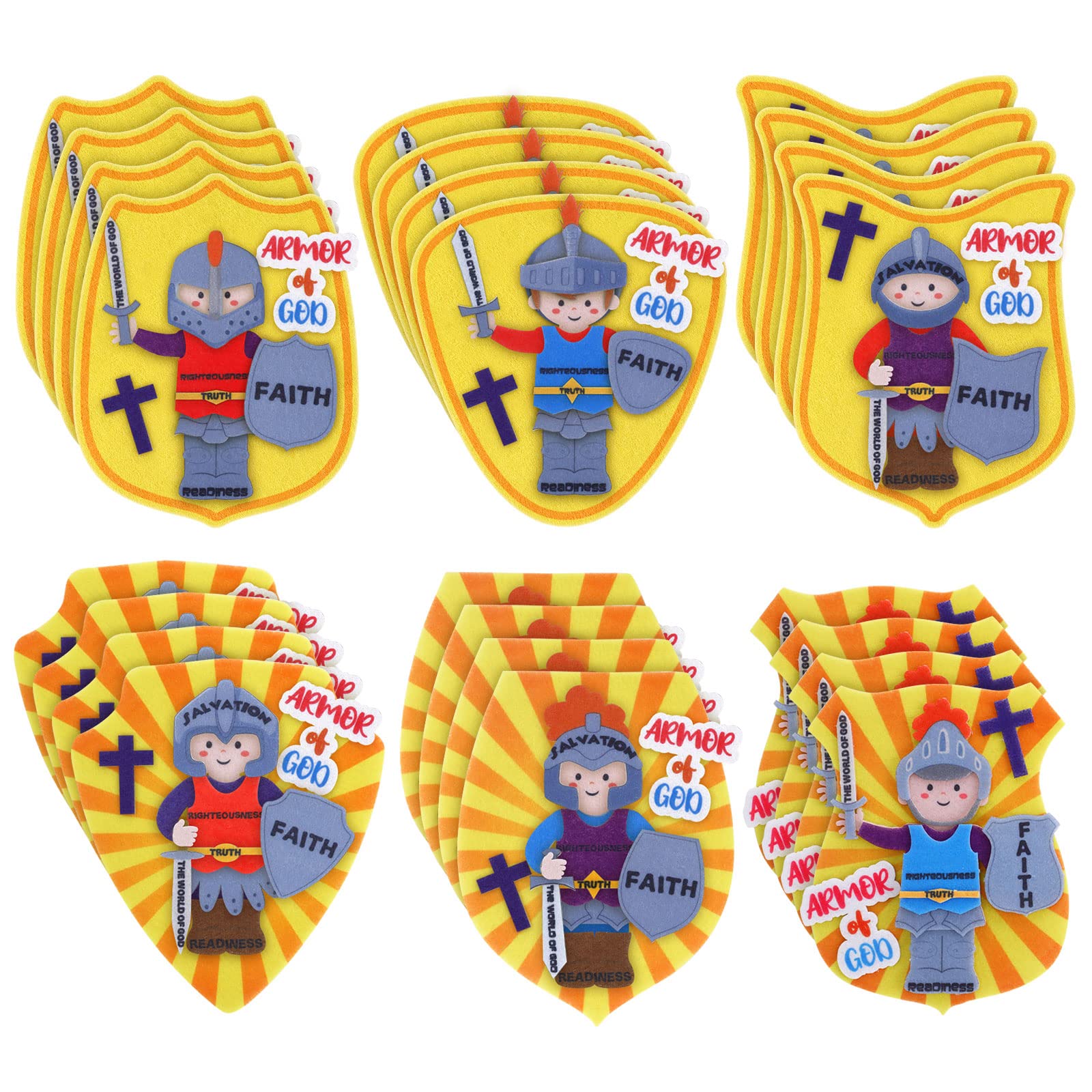 Buy Oudain24 Pcs Felt Armor of God Craft Kit Sunday School Crafts ...